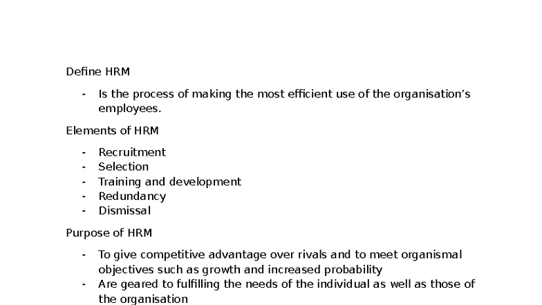 HRM 101: Understanding Human Resource Management Principles and ...