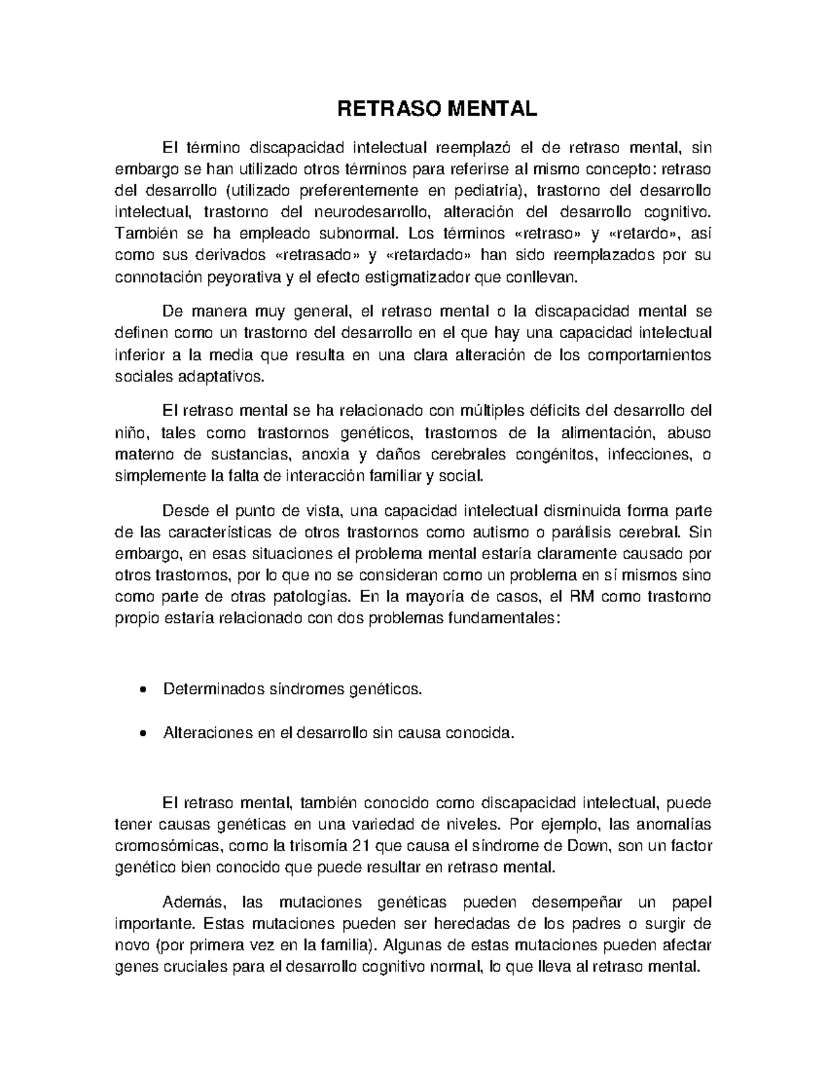 Discapacidad Intelectual: Causas y Características del Retraso Mental ...