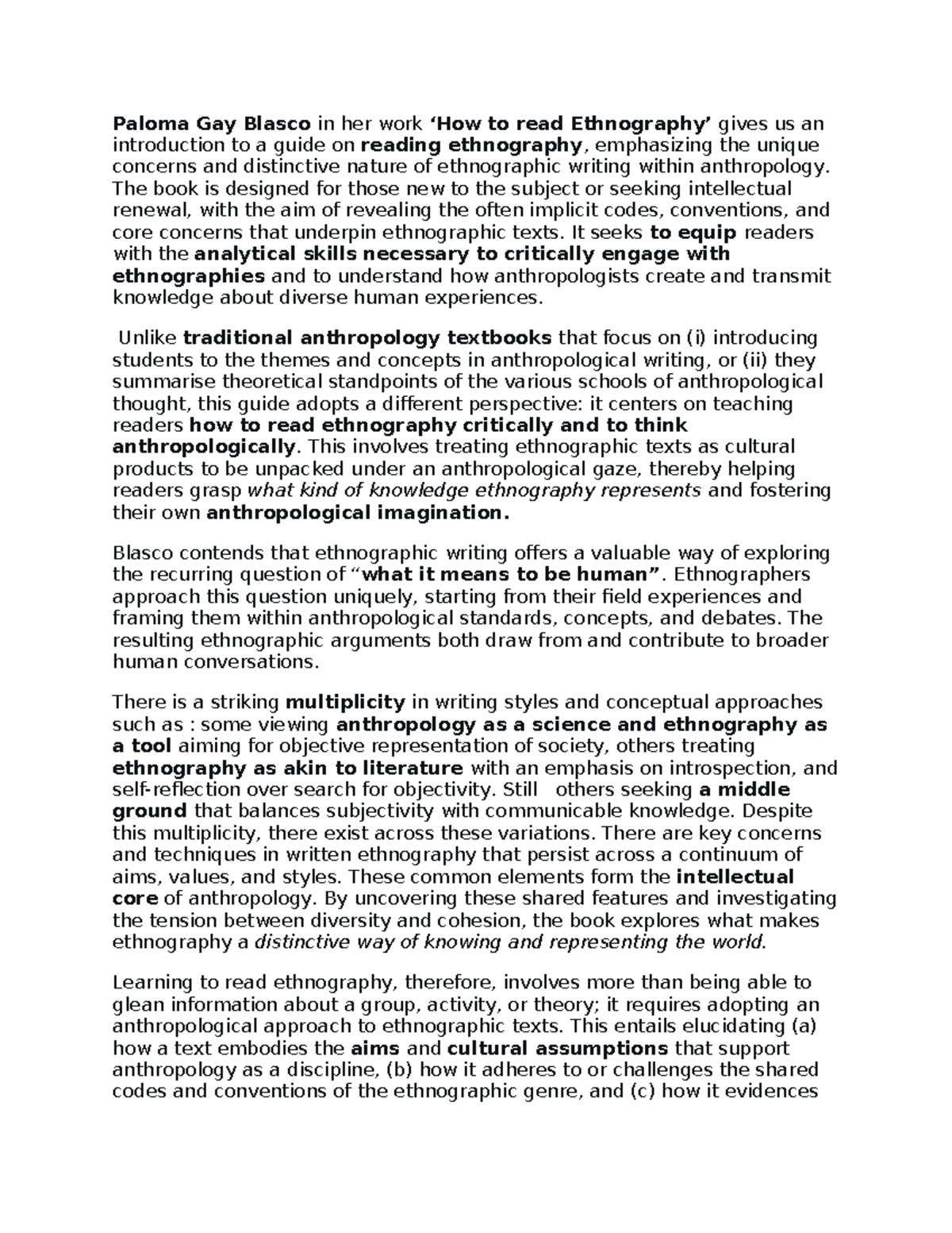 Reading Ethnography: A Guide to Understanding Anthropological Texts ...