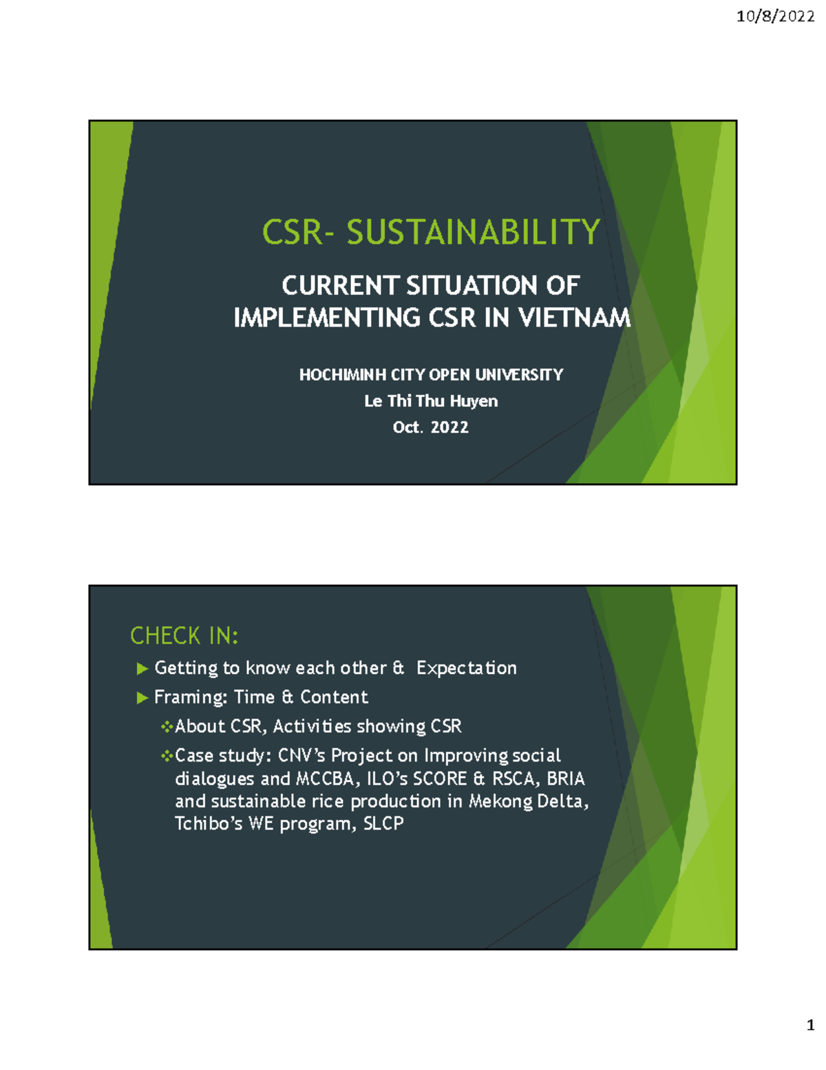 CRS Sustainability (OU- Oct. 2022) - CSR- SUSTAINABILITY CURRENT ...