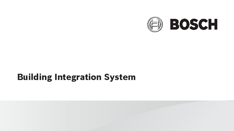 BIS 4.9.0.1 Configuration Manual: Building Integration System Guide ...