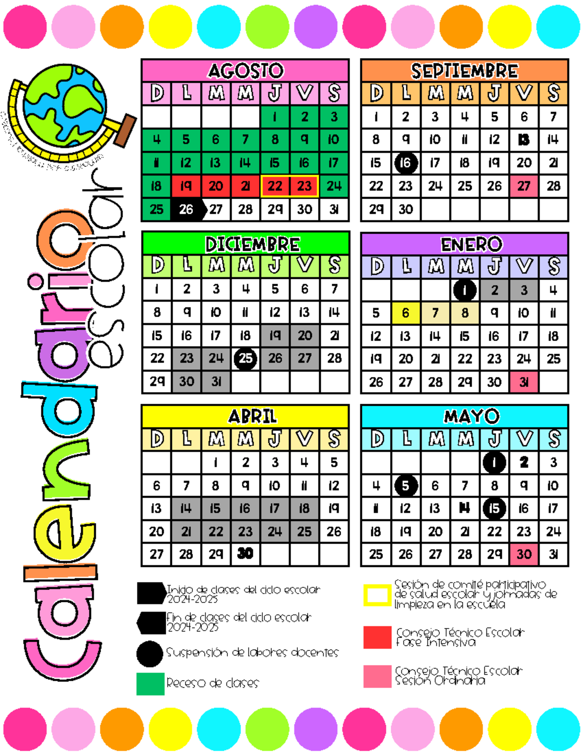 Calendario escolar 2024-2025 - M@ a r t s e a M. i s eY e t a a i r E l ...