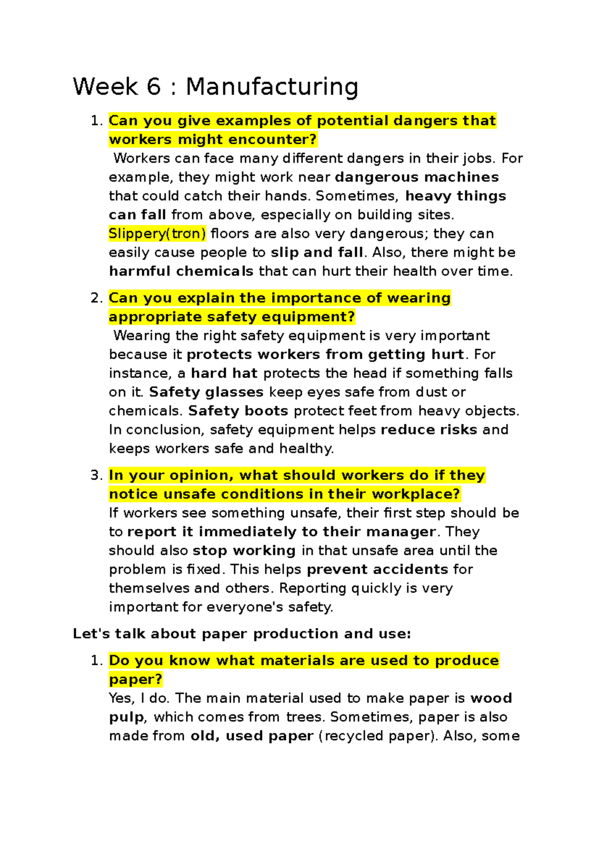 W6 Manufacturing: Safety, Technology, and Paper Production Insights ...