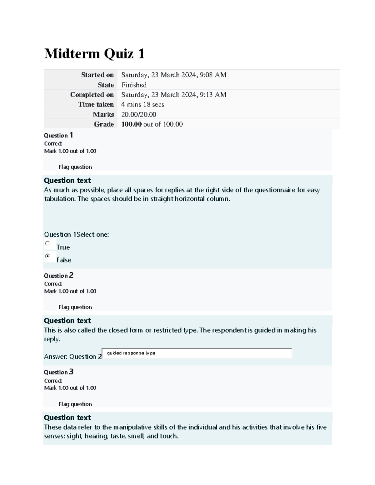 Accountancy Research - Midterm Quiz 1 - Midterm Quiz 1 Started on Saturday, 23 March 2024, 9:08 ...