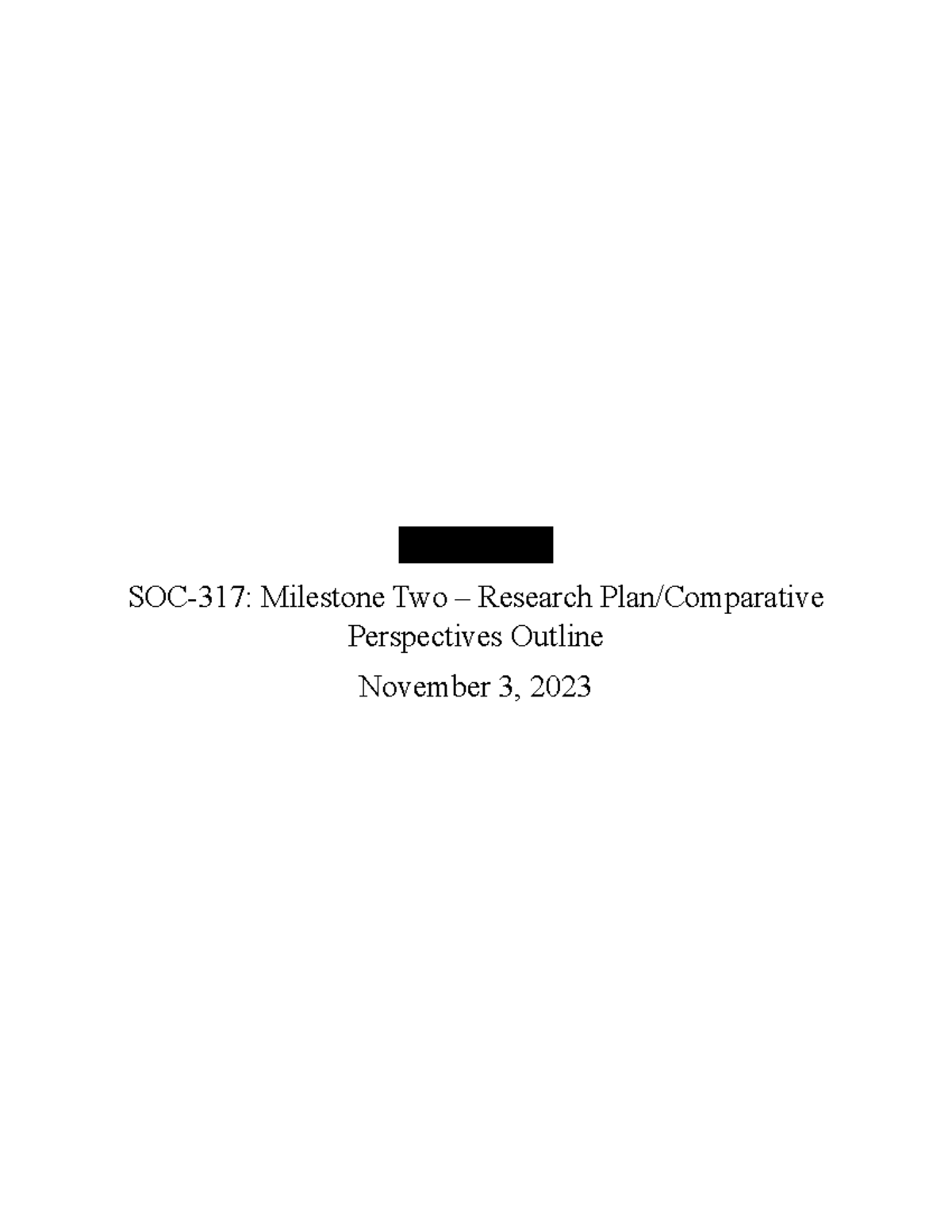 SOC 317 Milestone Two – Comparative Family Dinner Research Outline ...