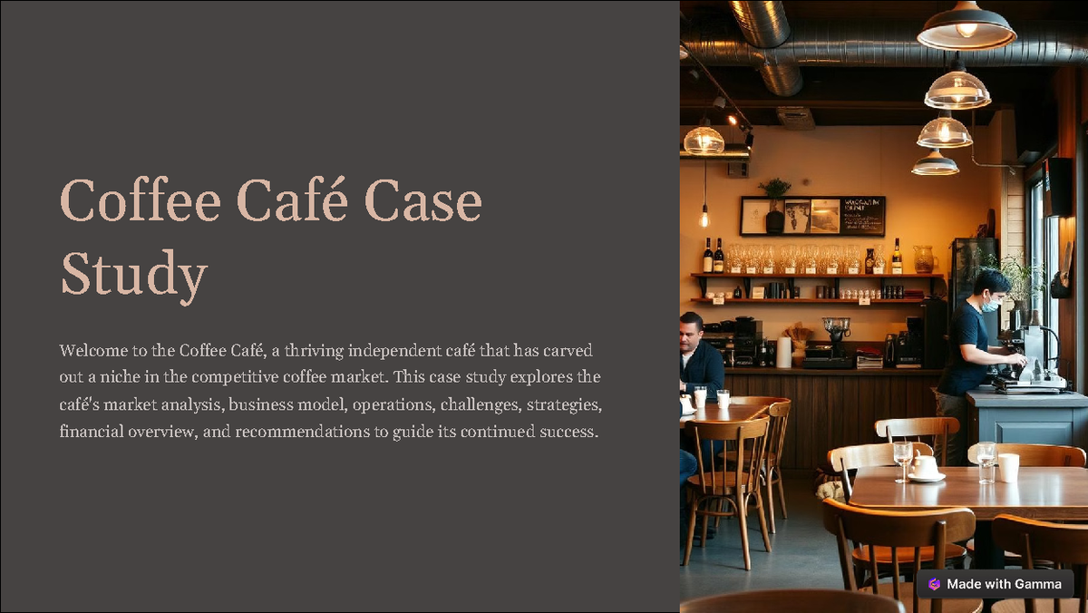 Coffee Café Case Study: Market Analysis and Business Strategies - Studocu