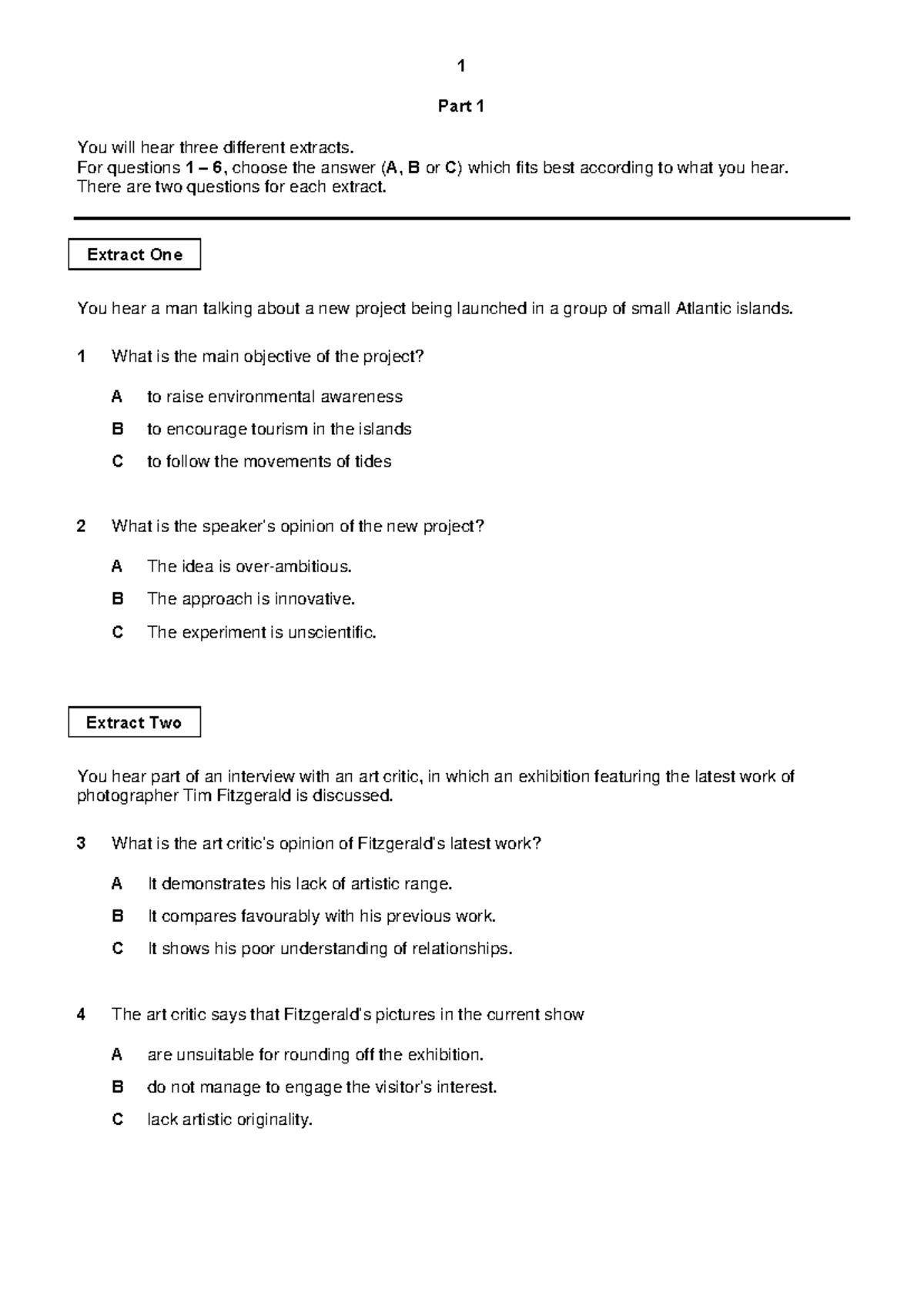 CPE Proficiency Listening Practice Test Exercises - Studeersnel
