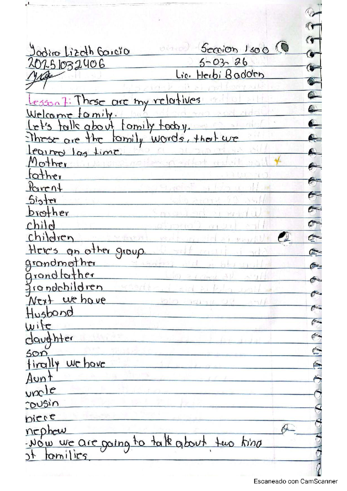 Garcia Yadira U2T3a17 - Actividad 17: Family Relations and Vocabulary ...