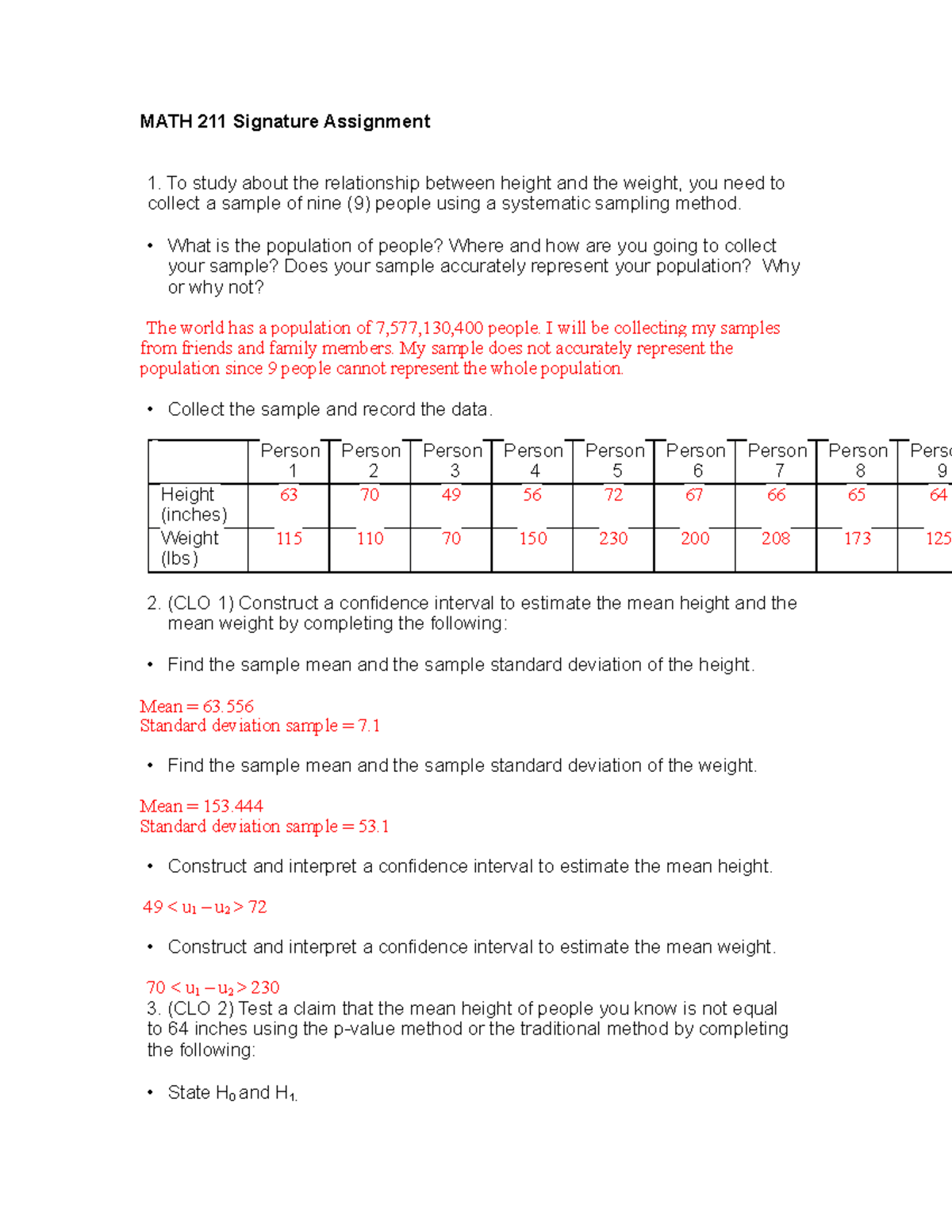 MATH 211 Signature Assignment - MATH 211 Signature Assignment 1. To study about the relationship ...