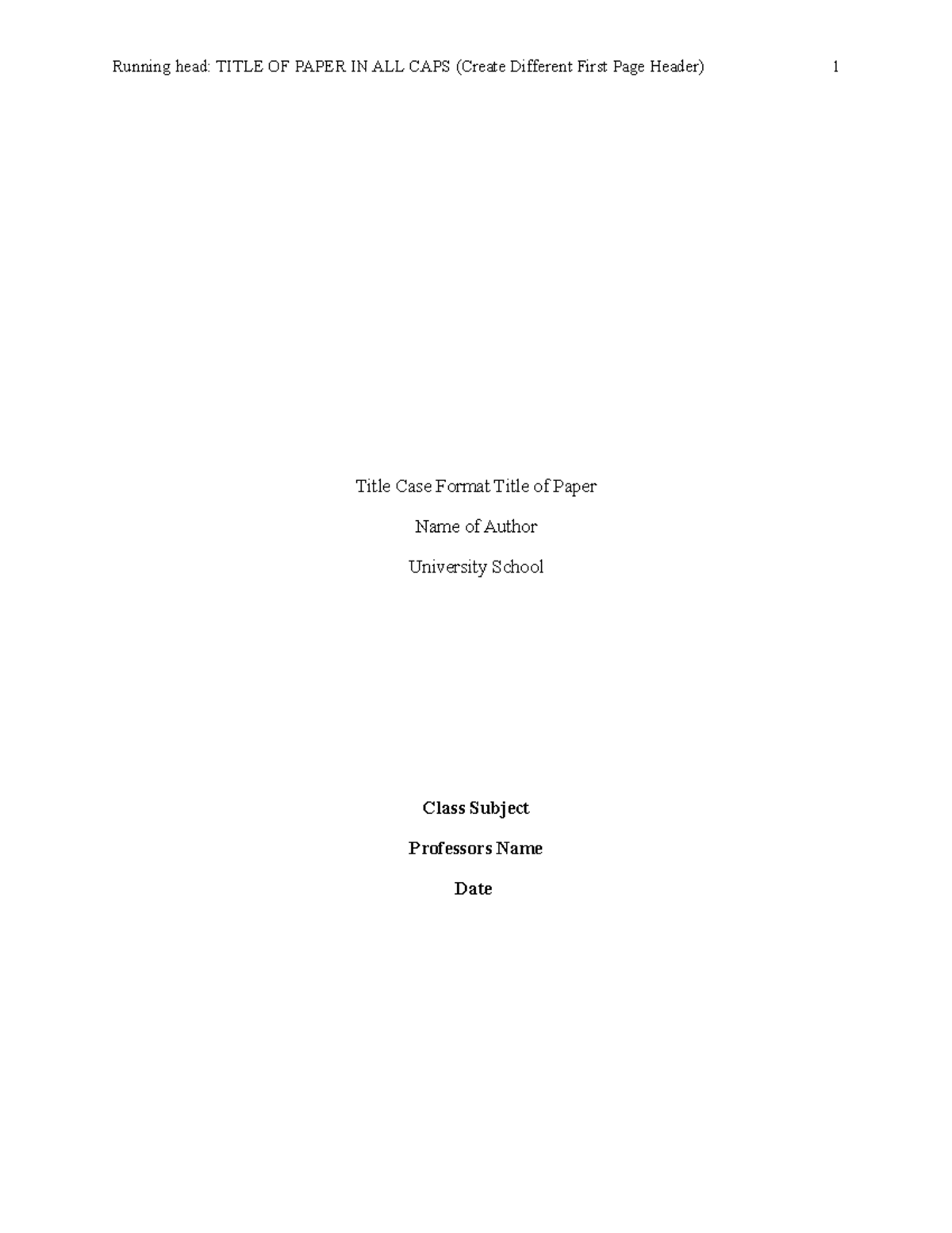 APA Sample Paper Template for Academic Writing - Studocu