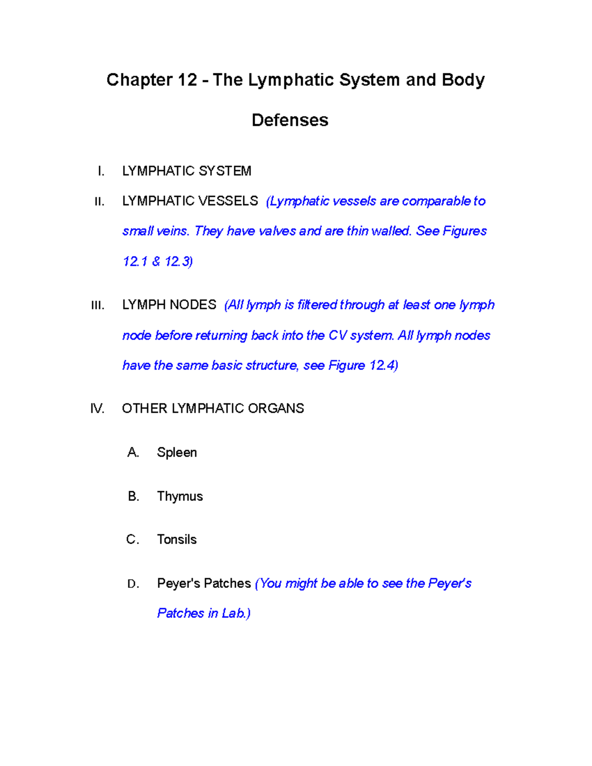 Chapter 12: The Lymphatic System & Body Defenses Overview - Studocu