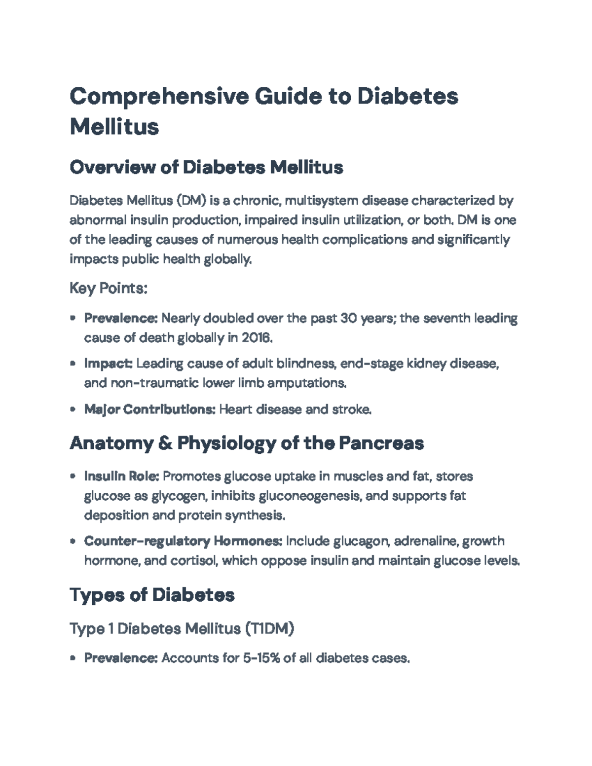 Comprehensive Overview of Diabetes Mellitus: Types, Causes, and ...