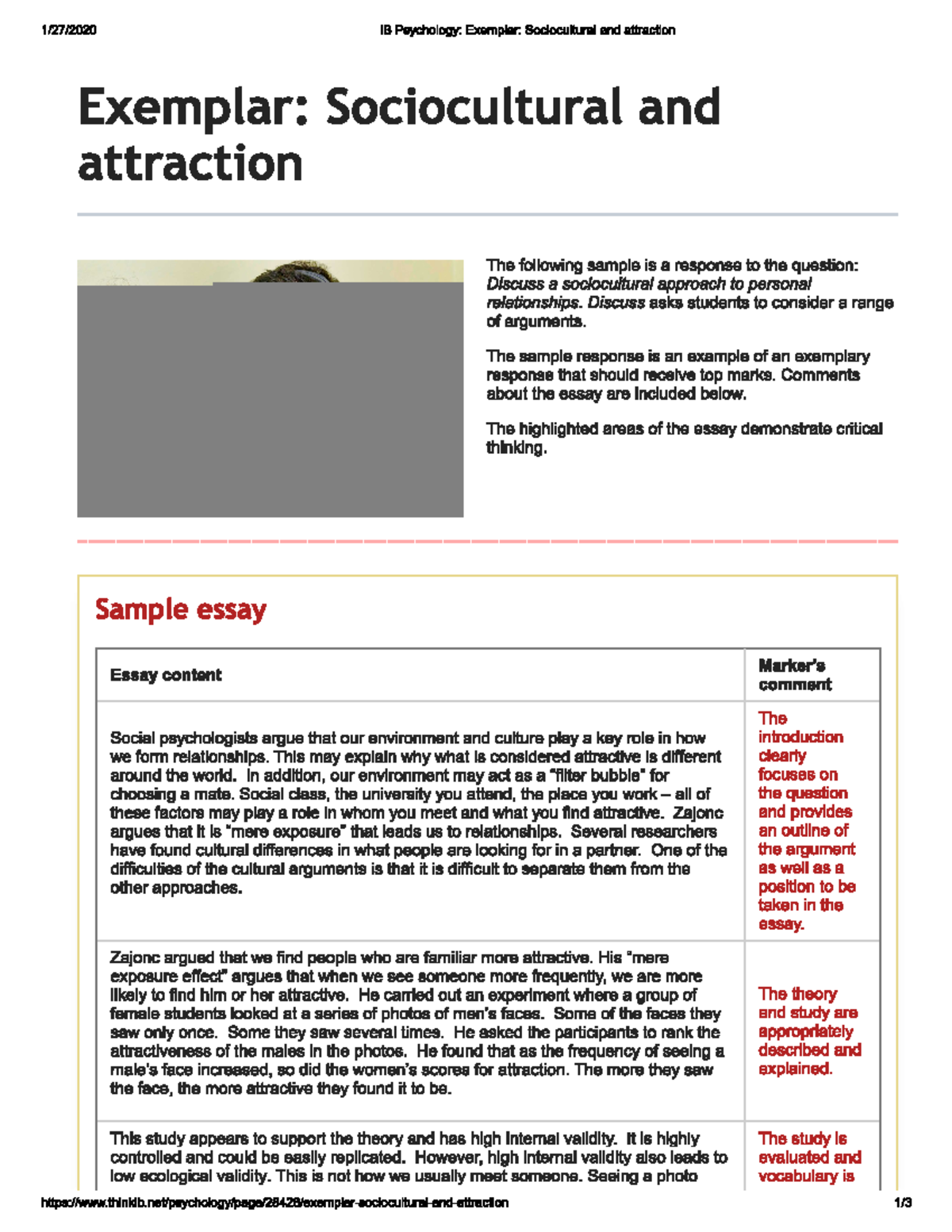 Soc n attraction - dsdsdsdsd - IB Psychology: Exemplar: Sociocultural ...