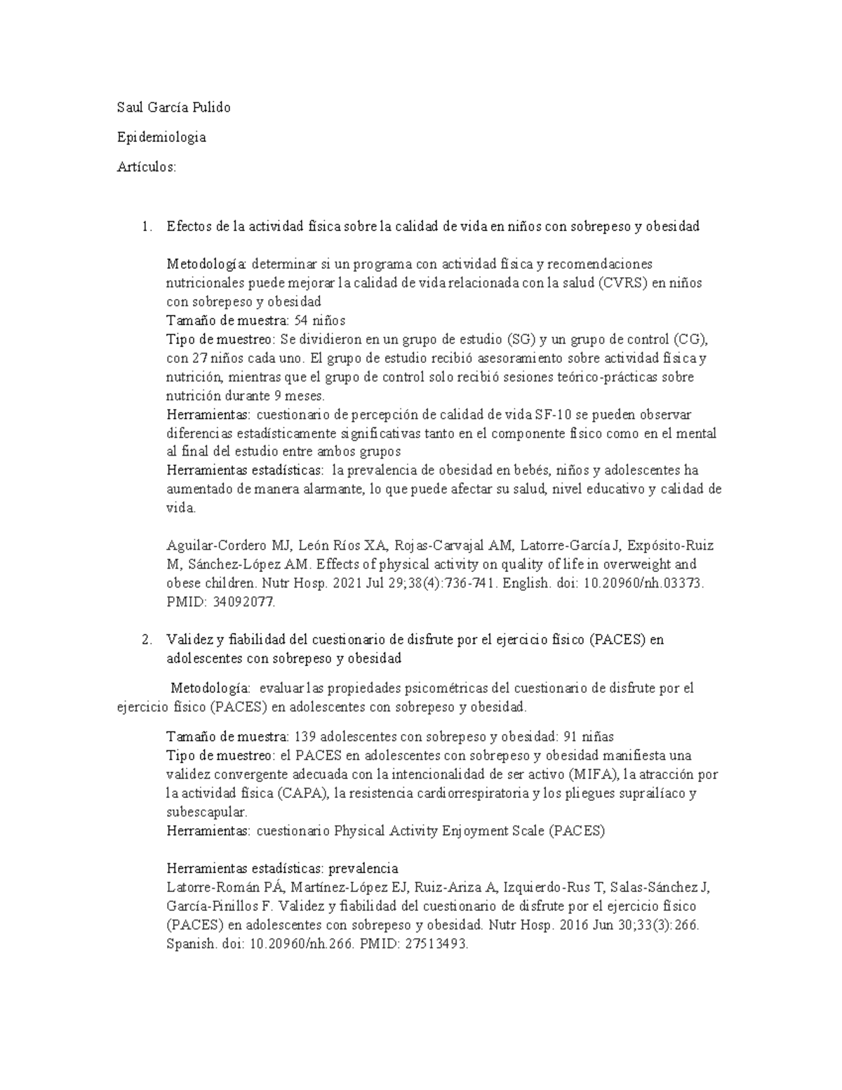 Articulos epide - actividad de investigacion - Saul García Pulido ...