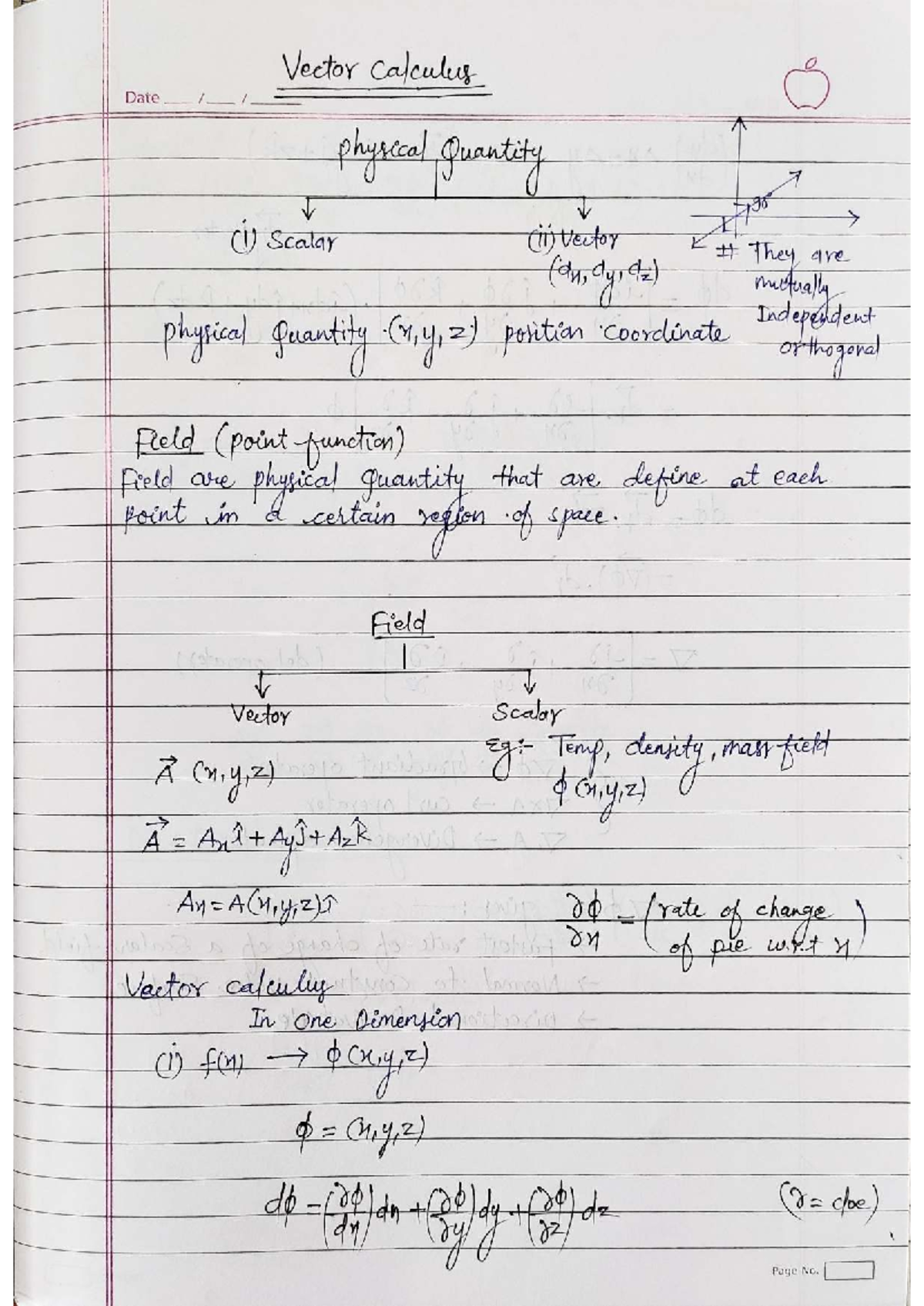 Vector Calculus (MATH 301) - Comprehensive Lecture Notes - Studocu