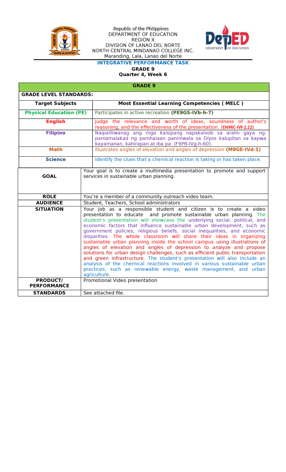 IPT- Final-DEMO - Integrative Performance Tassk - Republic of the ...
