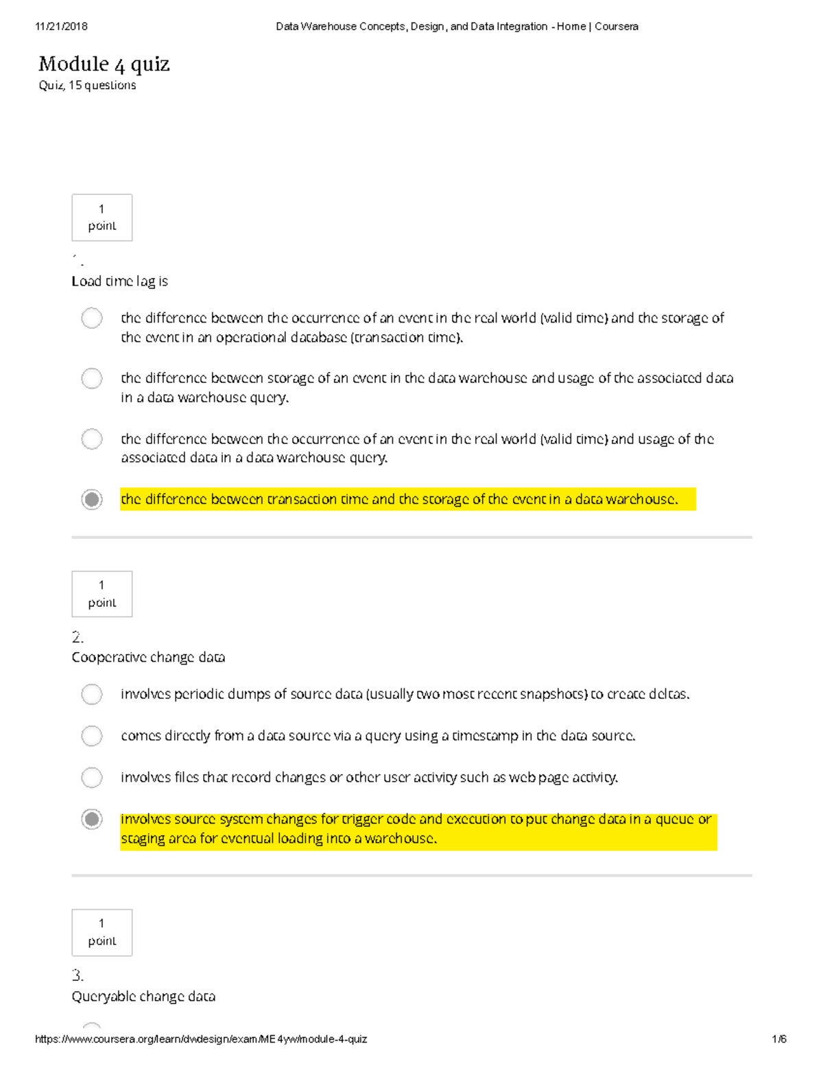 Data Warehouse Concepts, Design, and Data Integration - Home Coursera1 ...