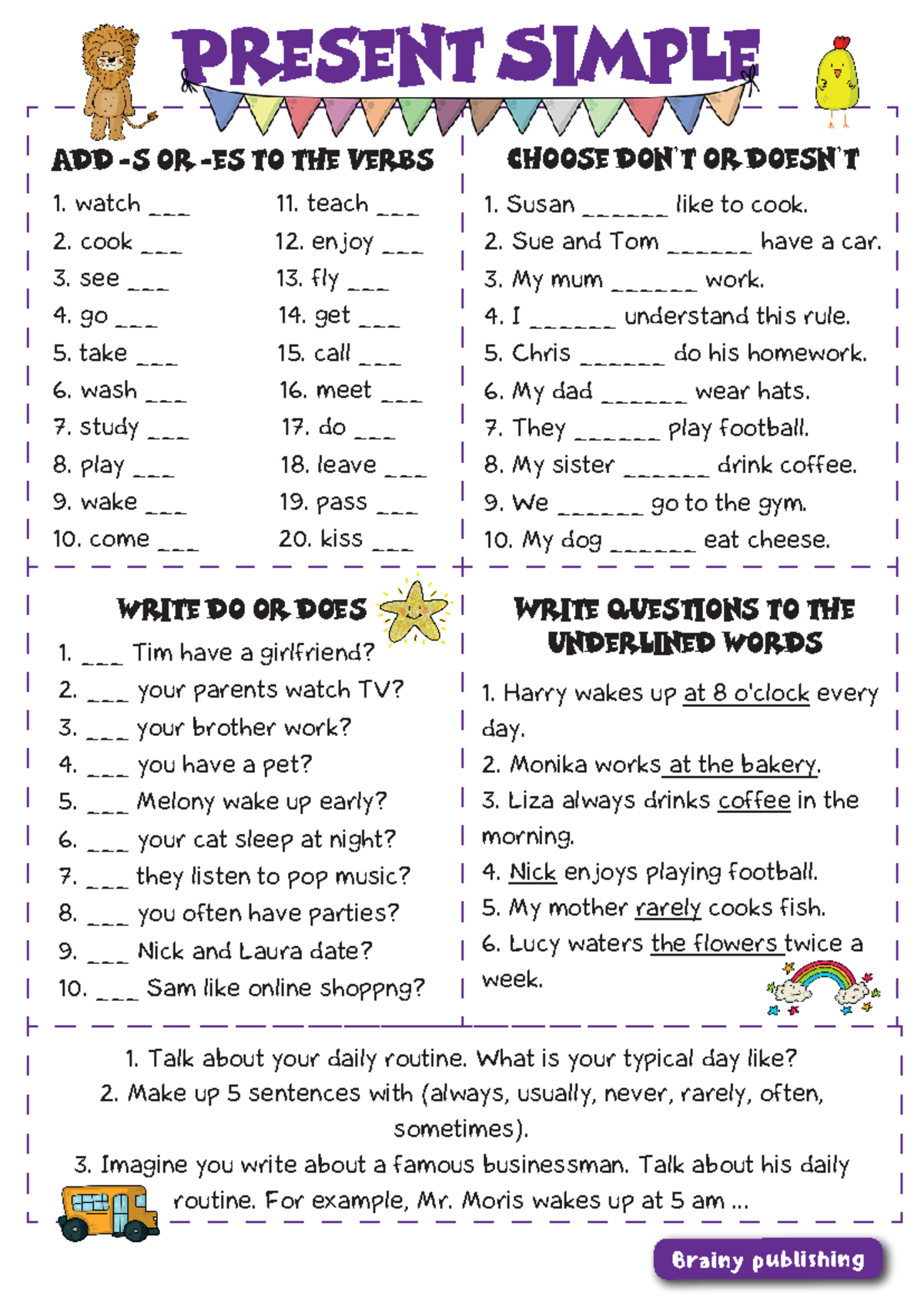542351348 Present Simple Worksheet - Present Simple Brainy publishing ...