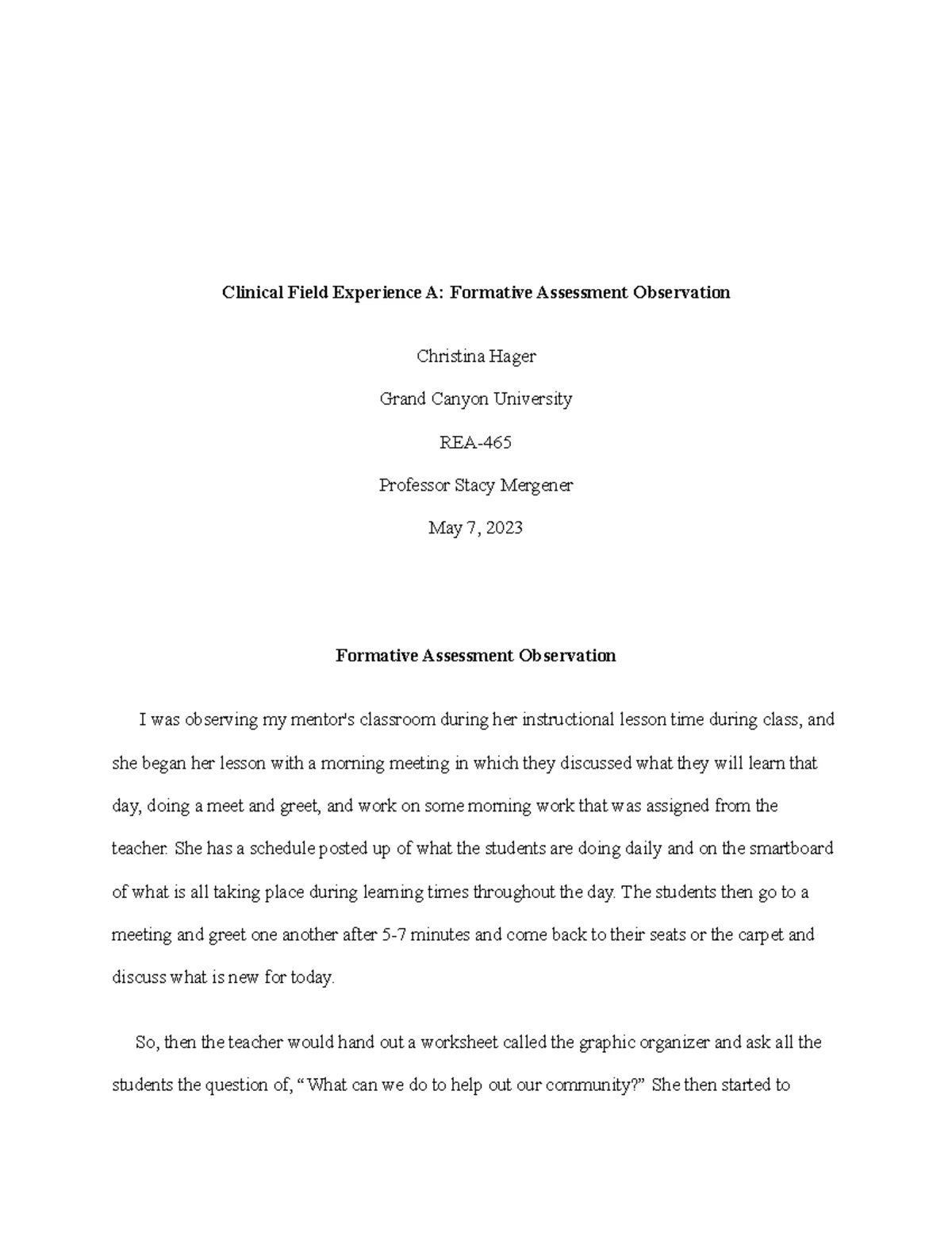 ECE 465 T3 Assessment Tools for Cultural Community Learning - Studocu