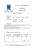 General Mathematics- Unit 1 - Grade: 11 - Victorian Certificate of ...