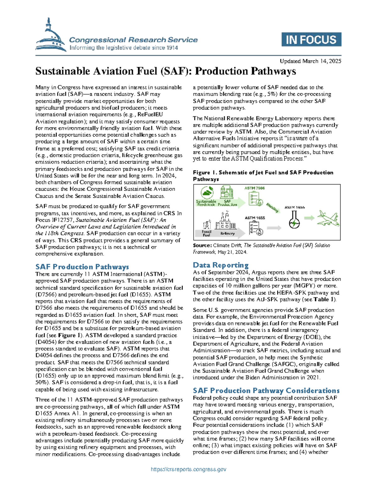 IF12847 - Sustainable Aviation Fuel (SAF): Production Pathways Overview ...