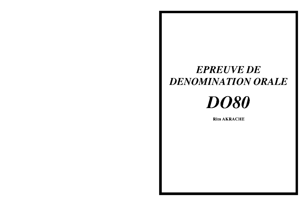 DO80 - Oral Denomination Test Notes - Studocu