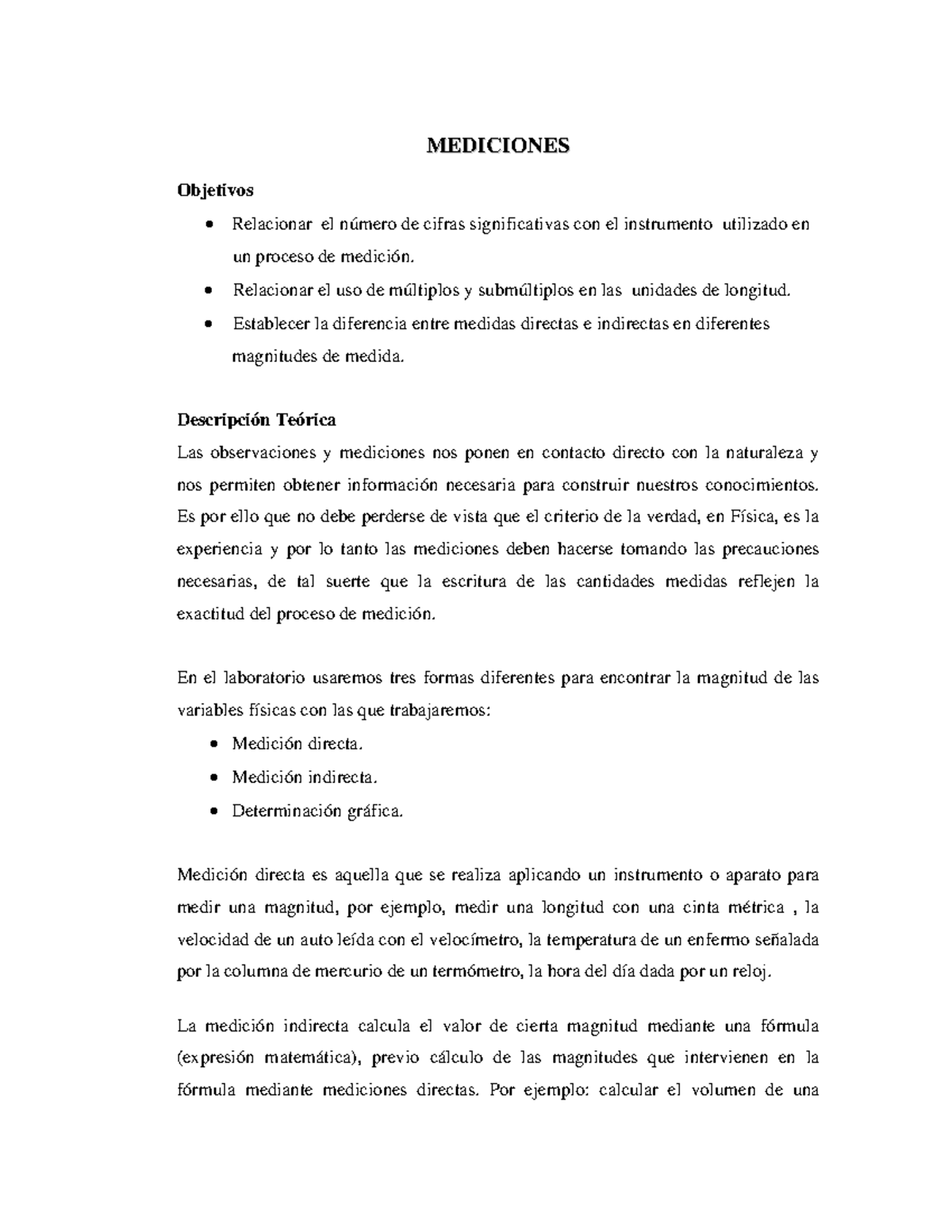 Lab1 - Mediciones: Ejemplo de Ensayo de Laboratorio - Studocu