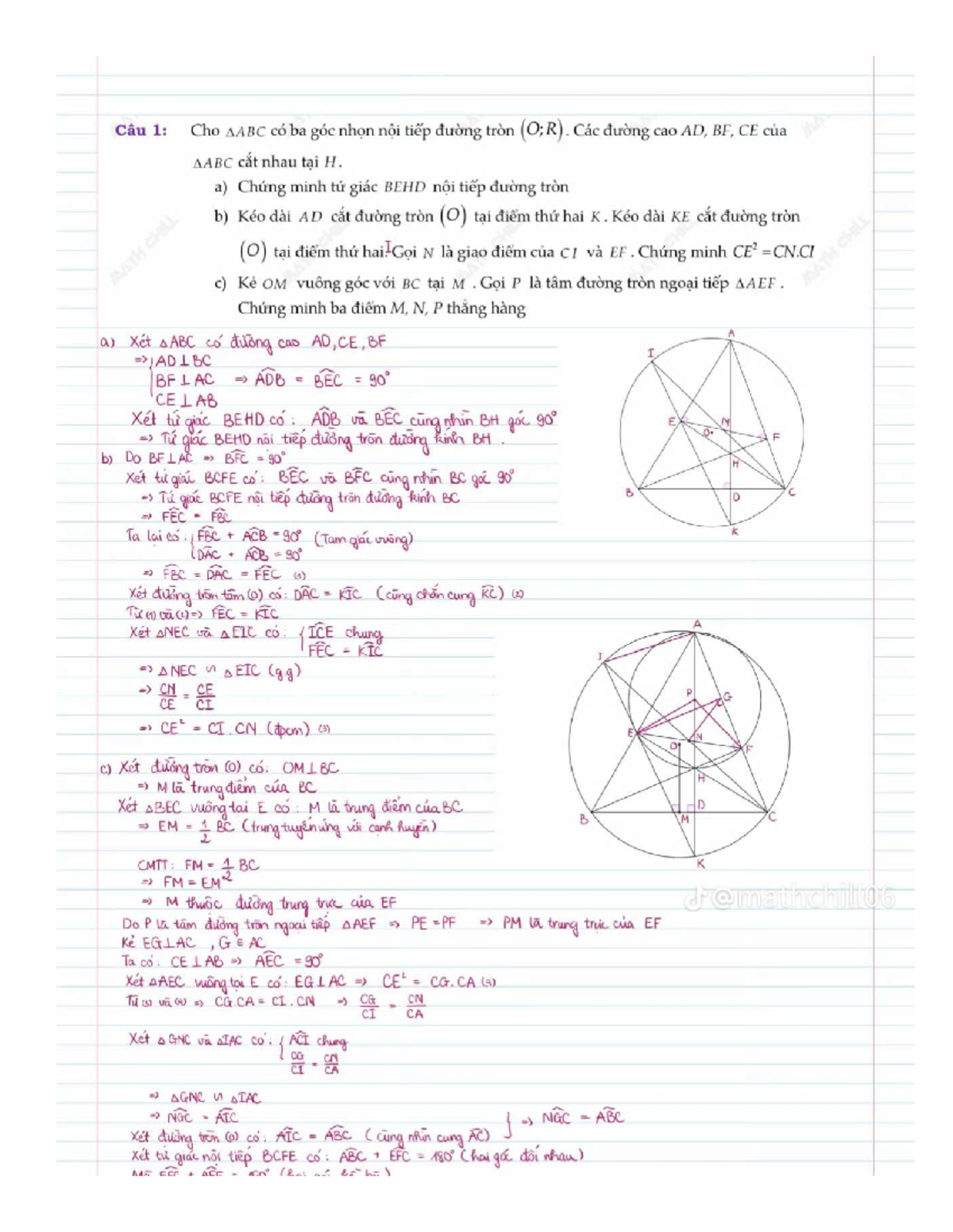 Chương trình Toán Hình Học: Bài Tập và Giải Thích (MATH 101) - Studocu