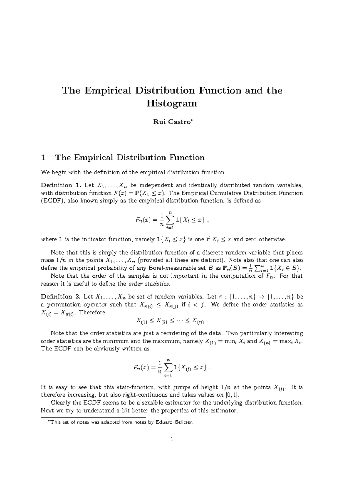 ECDF and Histogram Analysis: A Statistical Overview - Studocu