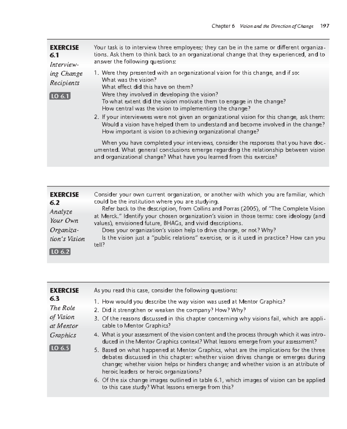 Analyzing the Role of Vision in Change at Mentor Graphics (Chapter 6 ...