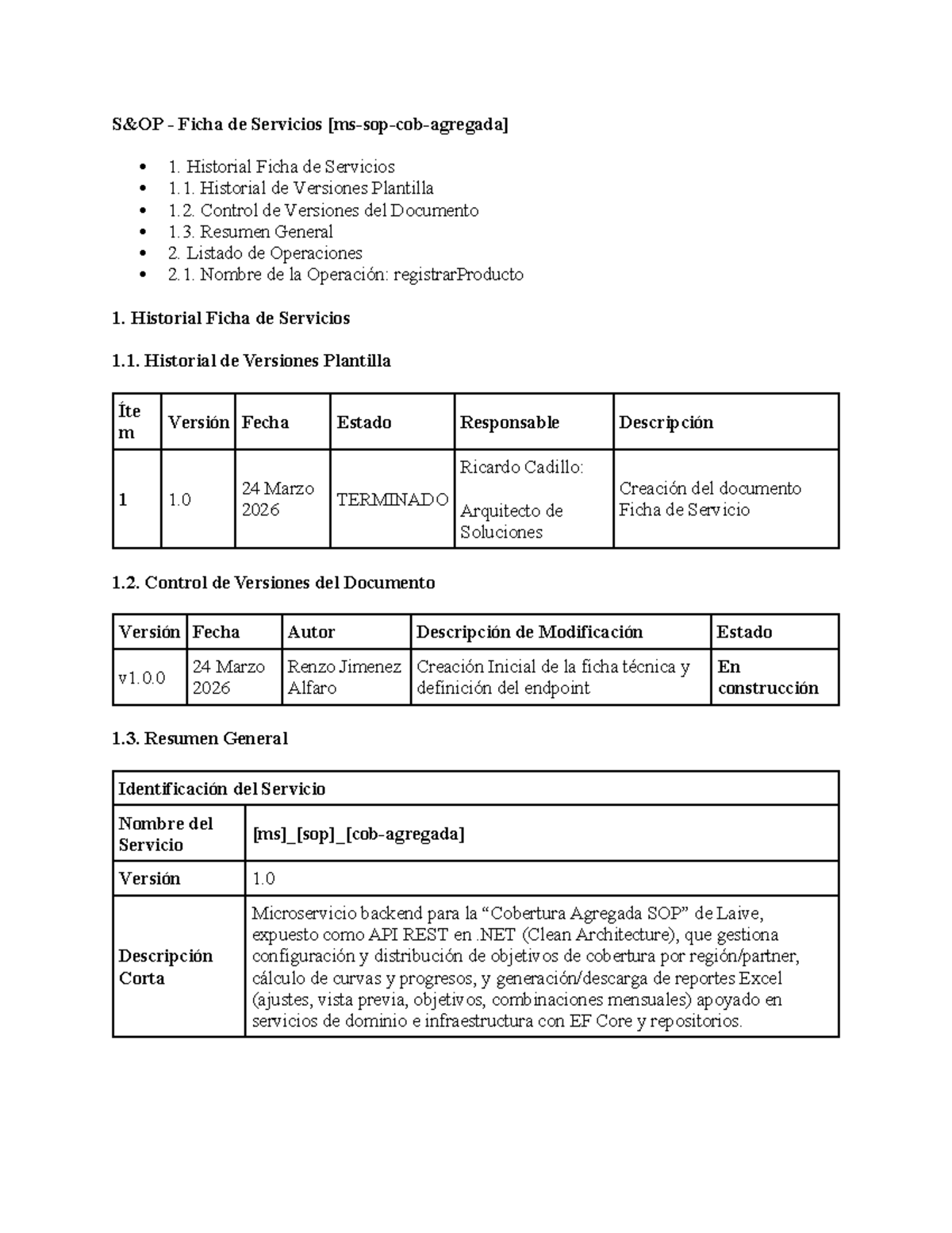 S&OP Ficha de Servicios [MS SOP COB Agregada] - Documentación Técnica ...