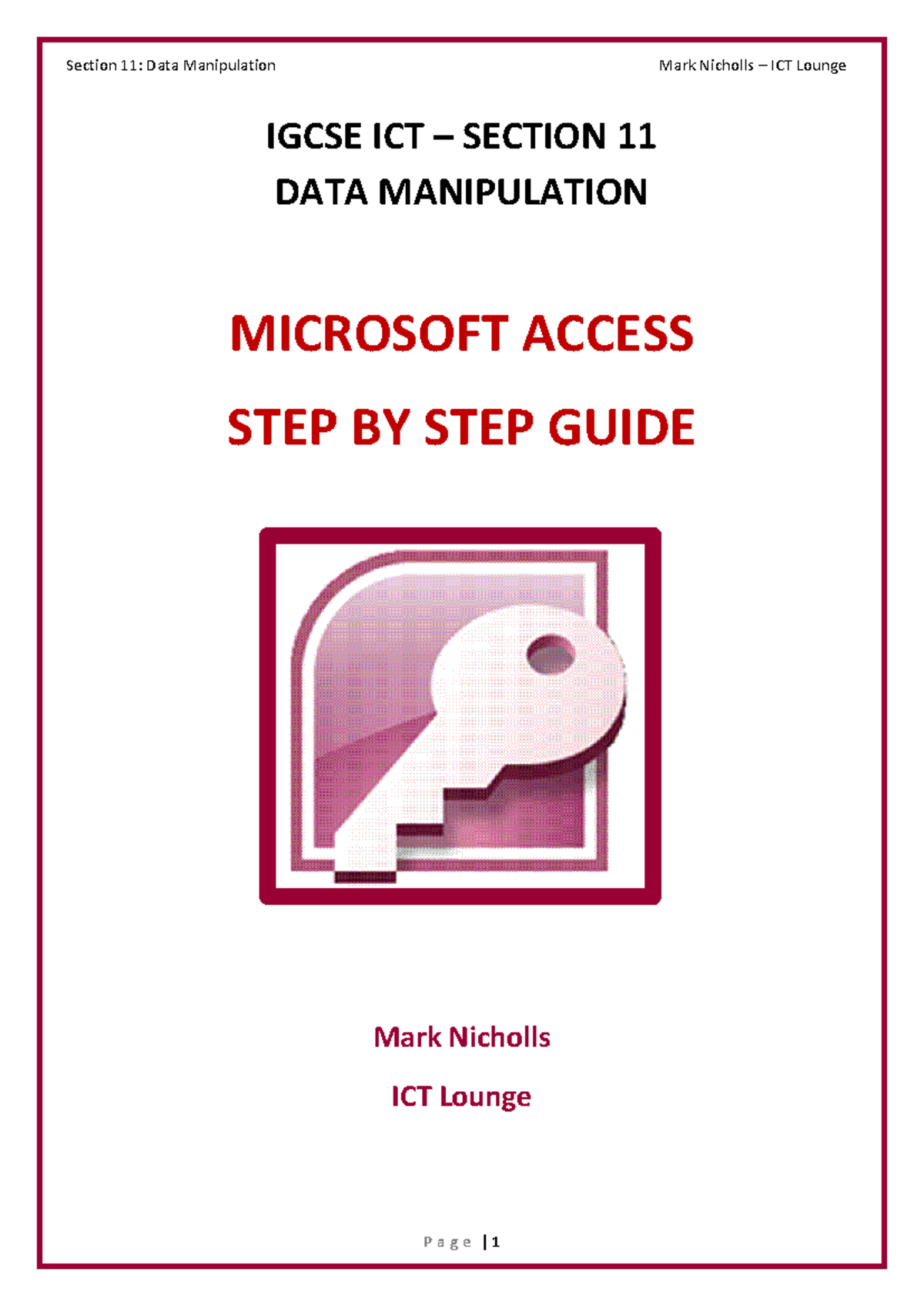 Step by Step Guide to Data Manipulation in MS Access (IGCSE ICT) - Studocu