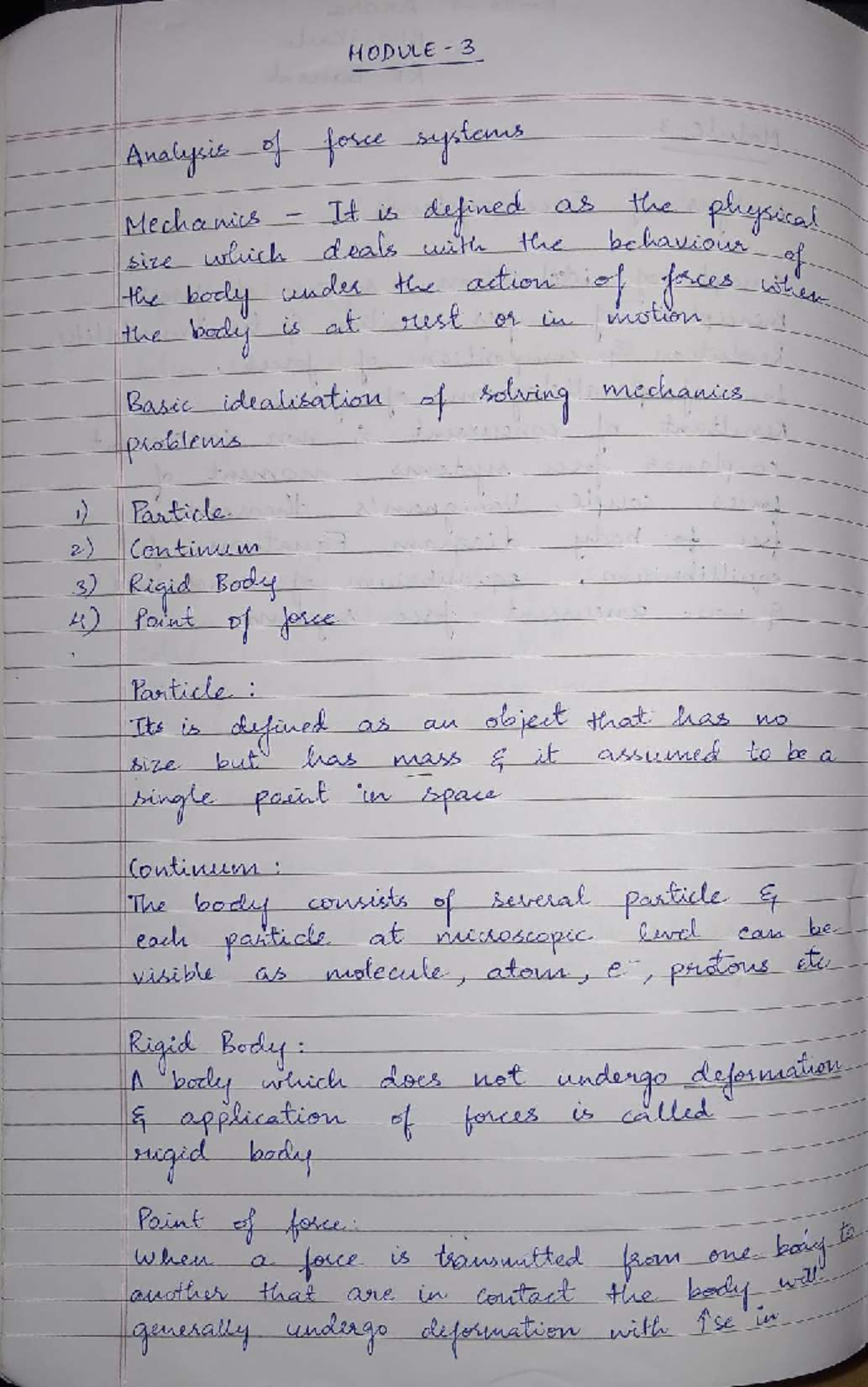 MODULE 3: Analysis of Force Systems in Mechanics - Civil Notes - Studocu