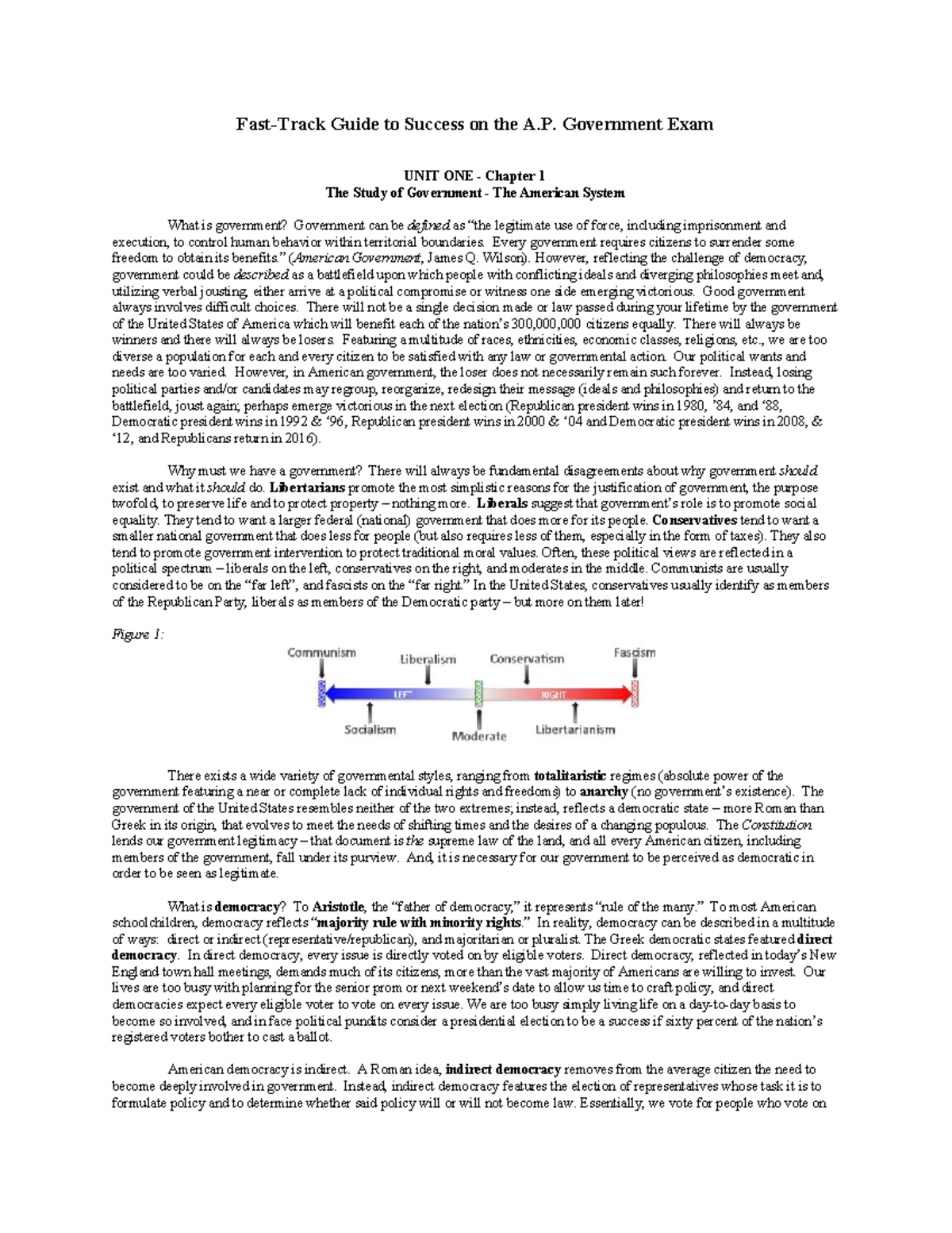 Unit 1 Chapter 1: Understanding the American Government System - Studocu