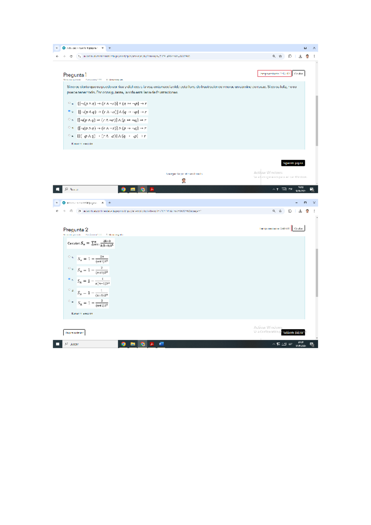 Activ. Virtual 4 - Actividad virtual (página 1 x O X QO Pregunta 1 ...