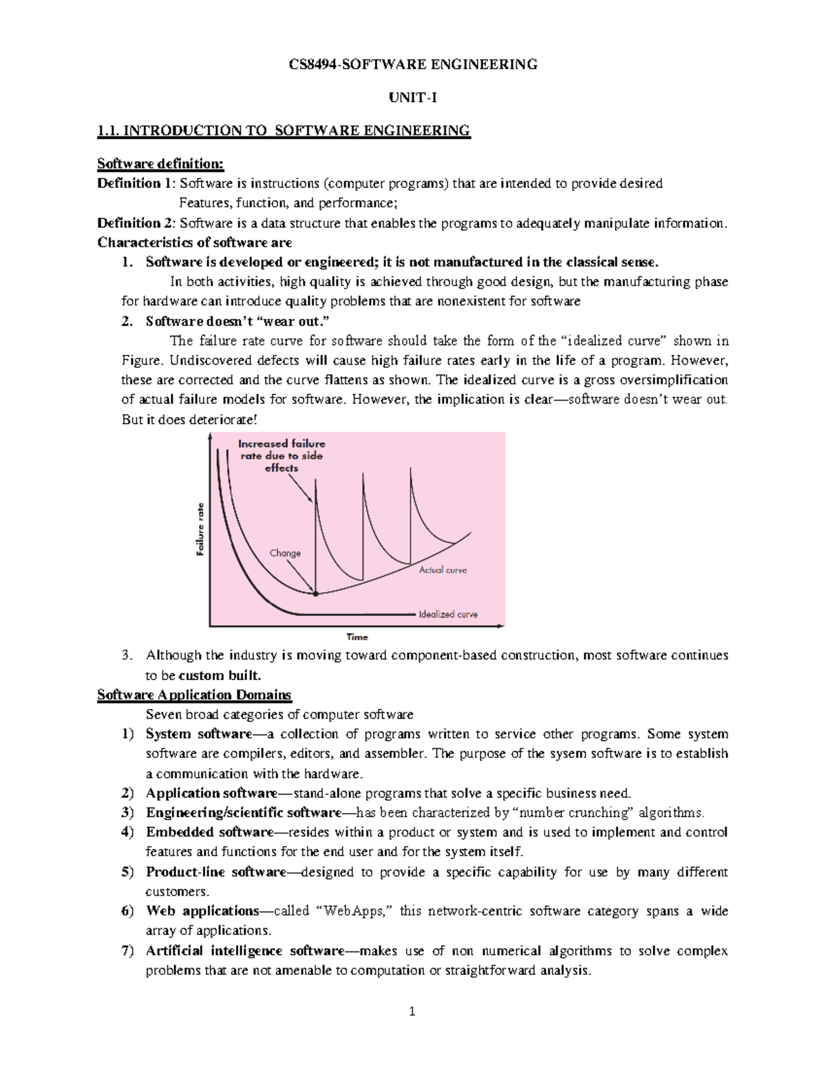 CS8494 - Lecture Notes on Software Engineering Concepts and Models ...
