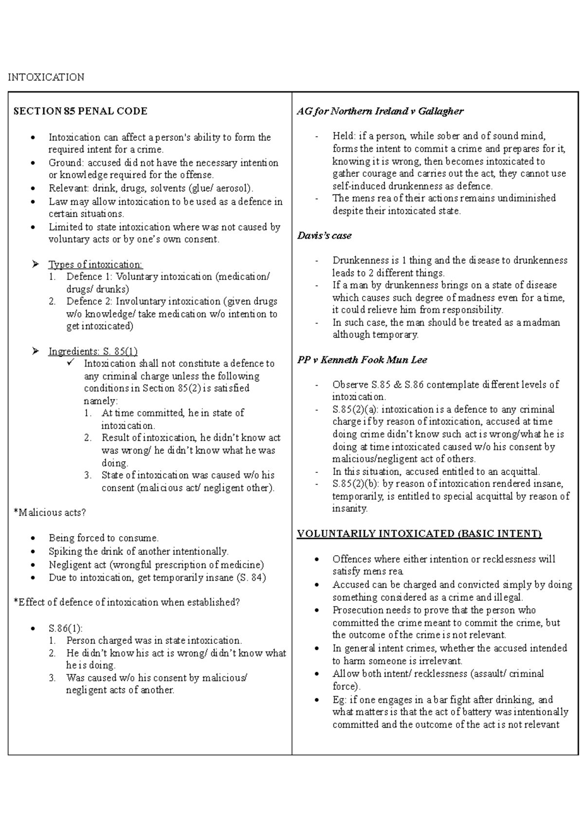Intoxication and its Legal Implications: Understanding S.85 Penal Code ...