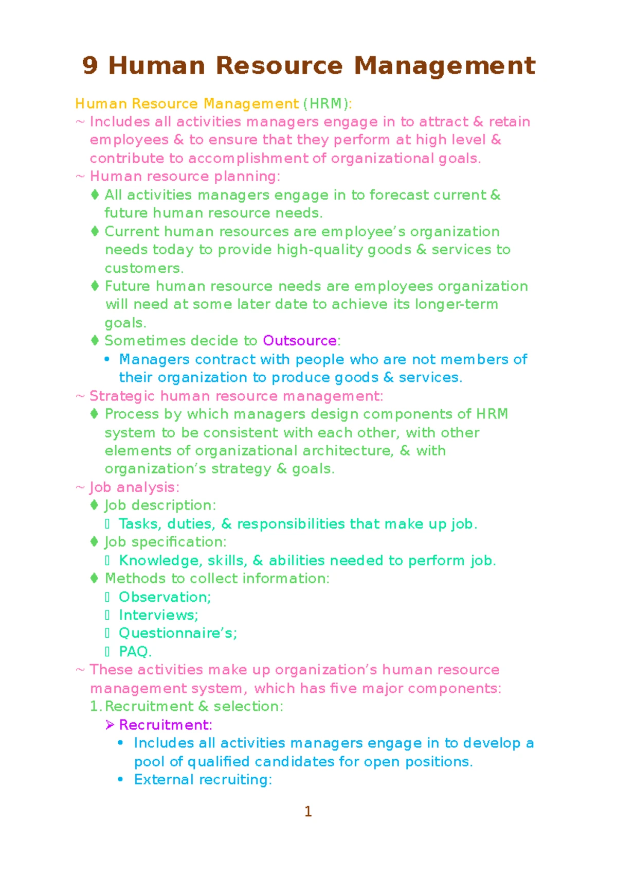 OBS 114 - Chapter 8A: Comprehensive Guide to Human Resource Management ...