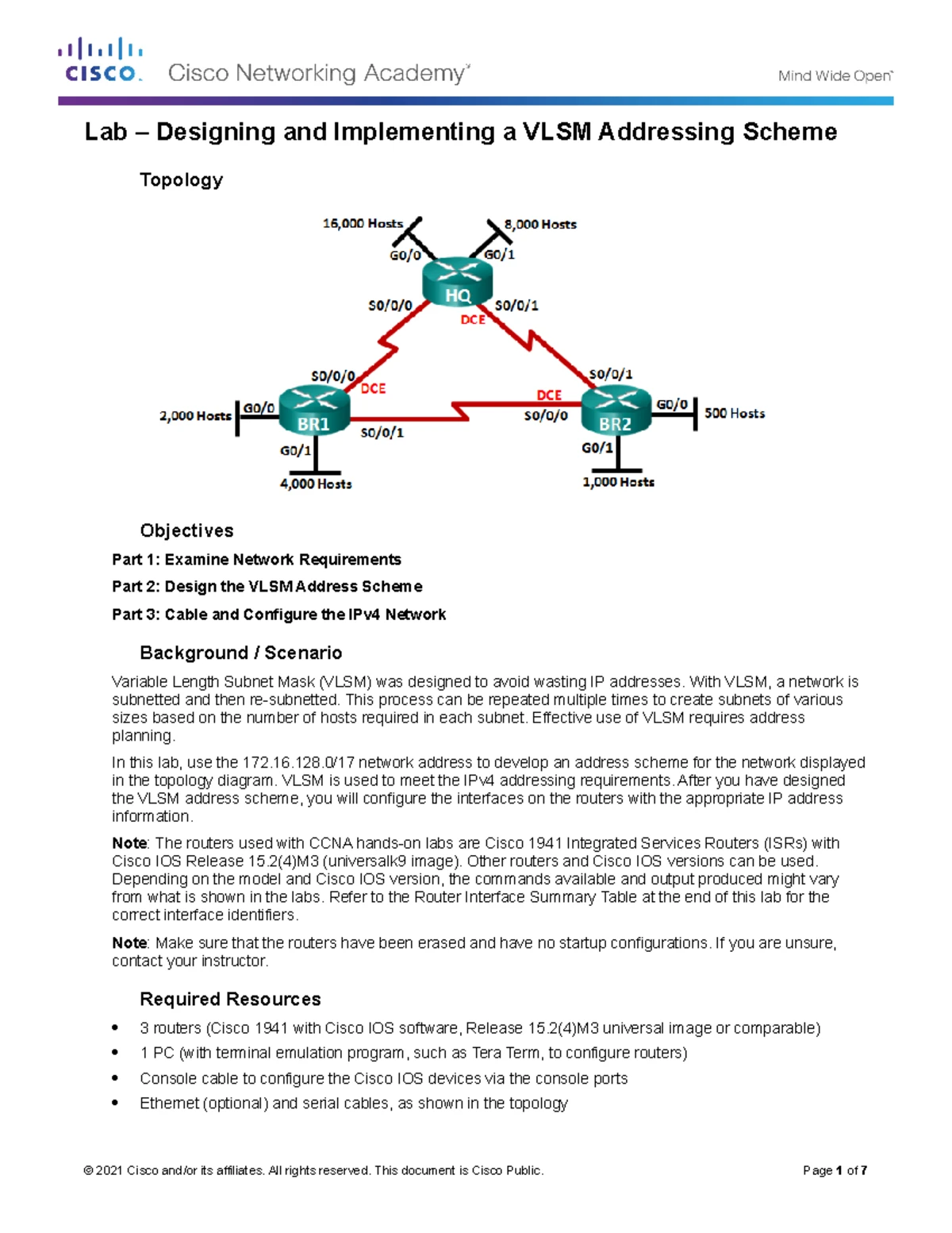 8.1.4.8 Lab - Designing and Implementing a Subnetted IPv4 Addressing ...