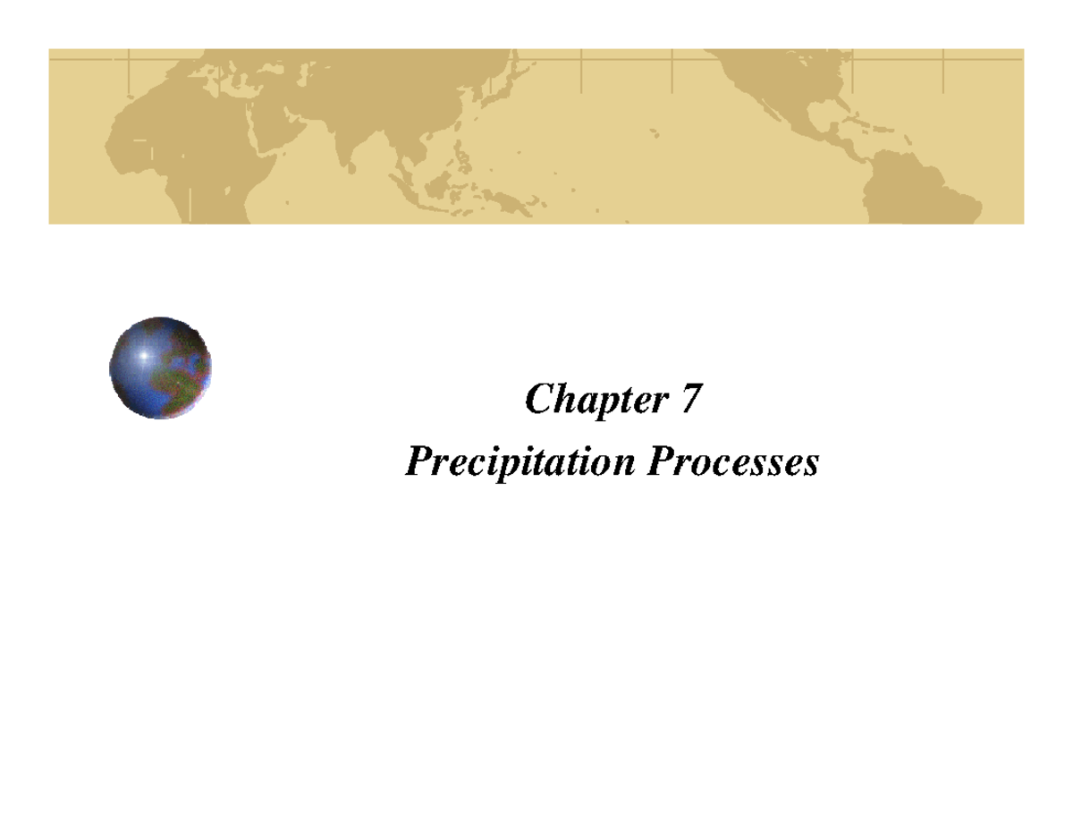 Chapter 7: Precipitation Processes - Cloud Dynamics & Forms - Studocu