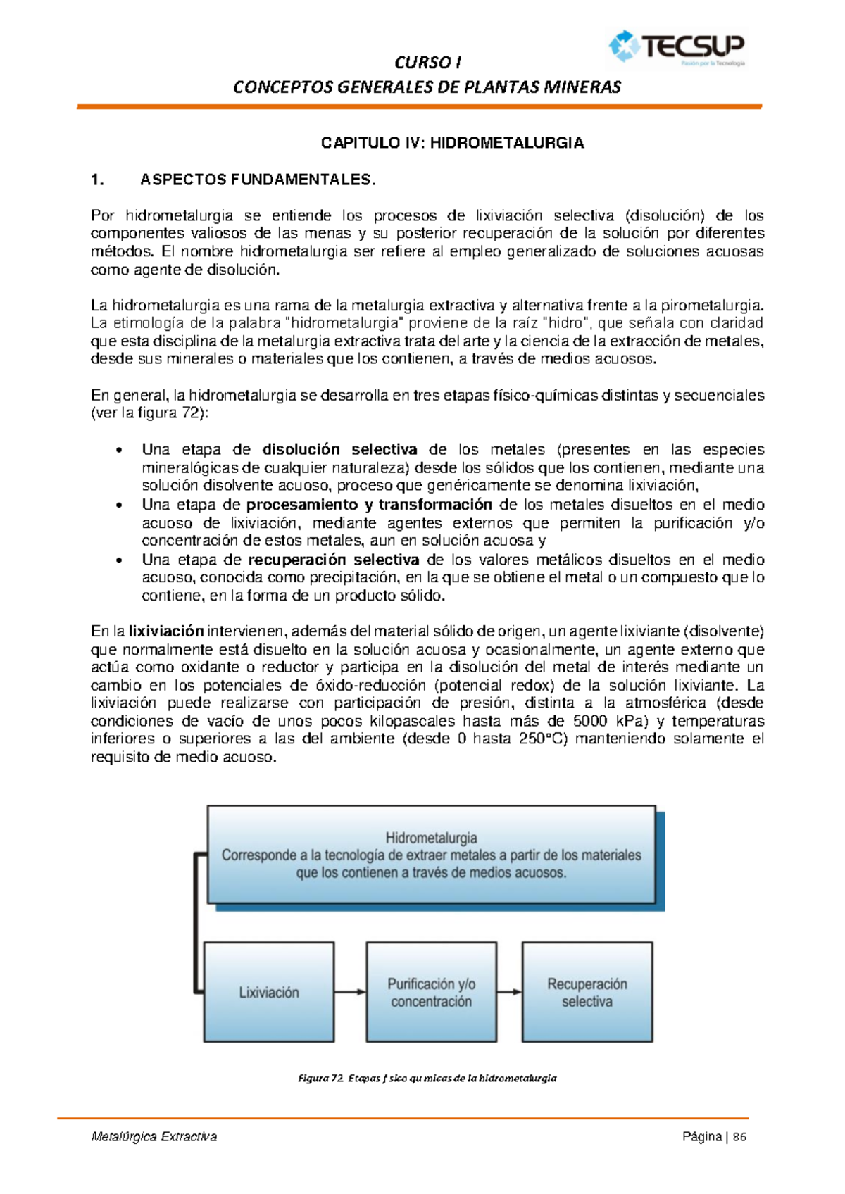 CURSO I: CAPÍTULO IV - HIDROMETALURGIA Y SUS FUNDAMENTOS - Studocu