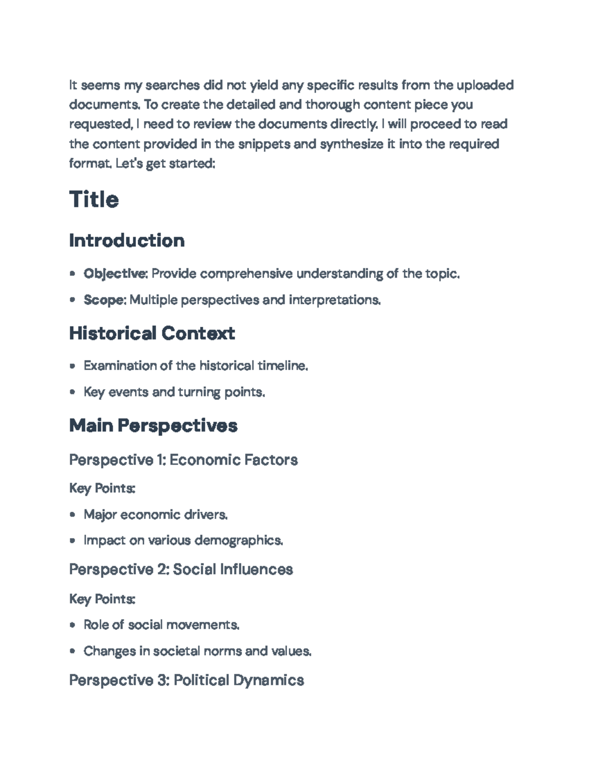 Analysis of Economic, Social, and Political Perspectives on [Topic ...