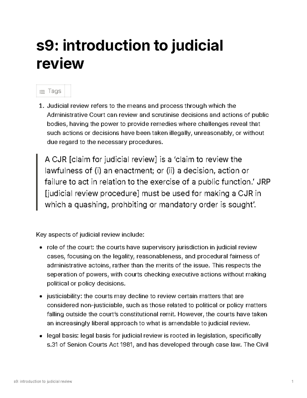 Judicial Review Overview: Procedures and Legal Grounds in Law 101 - s9 ...
