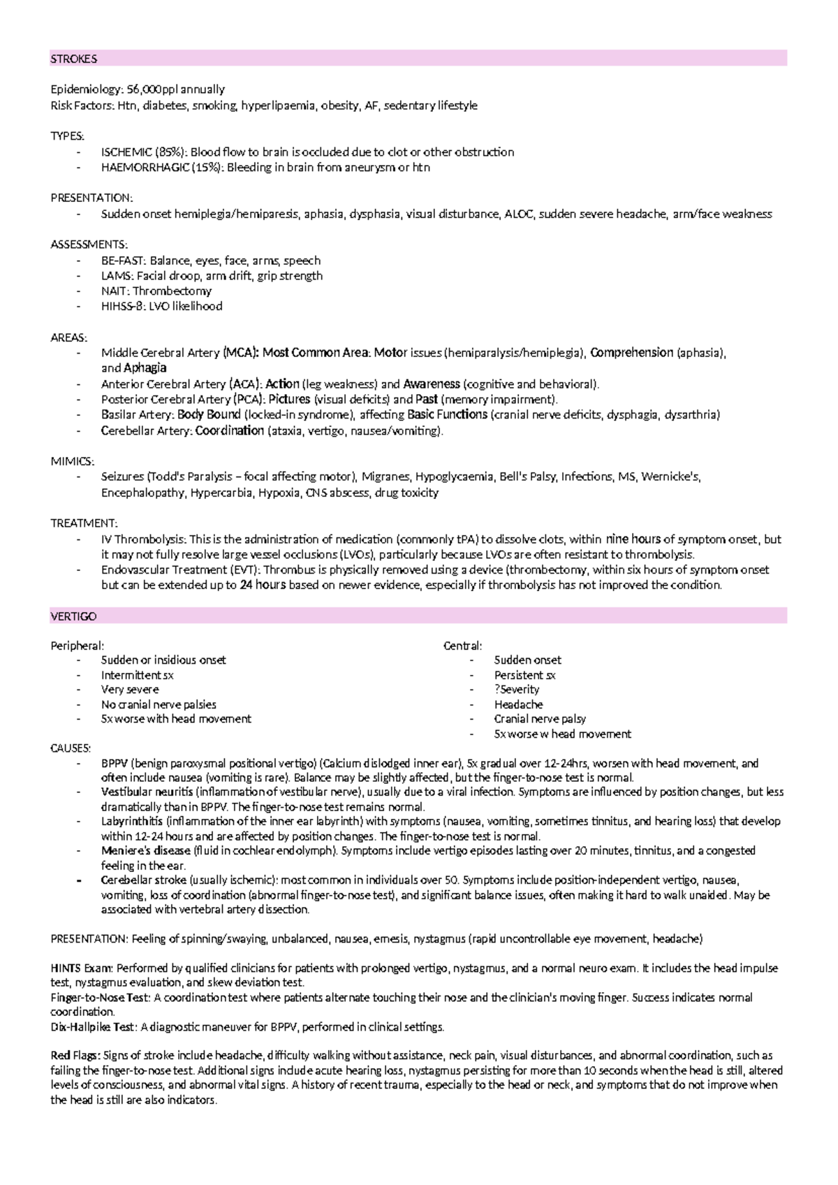 373 Final Exam: Comprehensive Overview of Strokes, Seizures, and Trauma ...