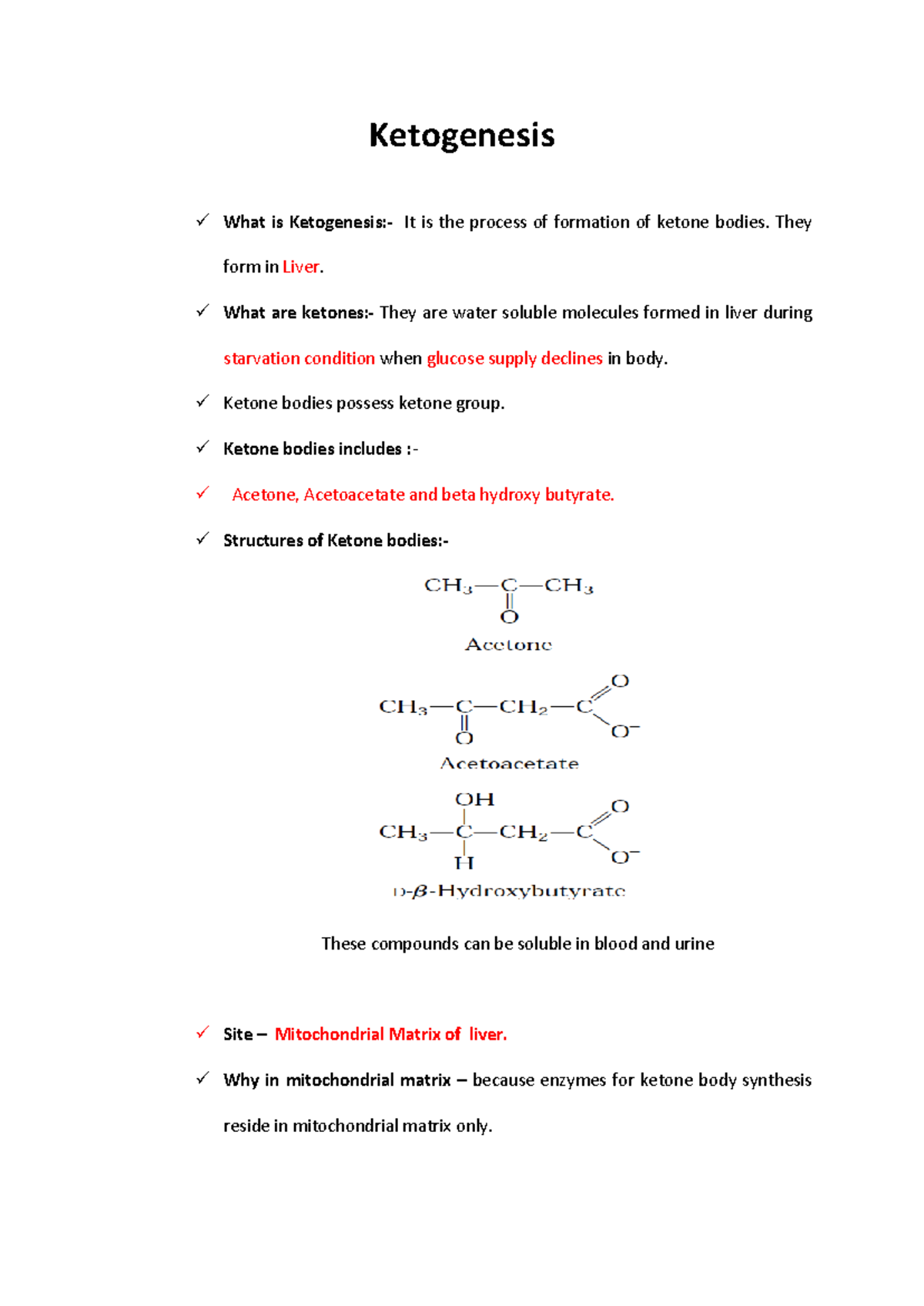 Ketogenesis: Formation and Role of Ketone Bodies in Metabolism - Studocu