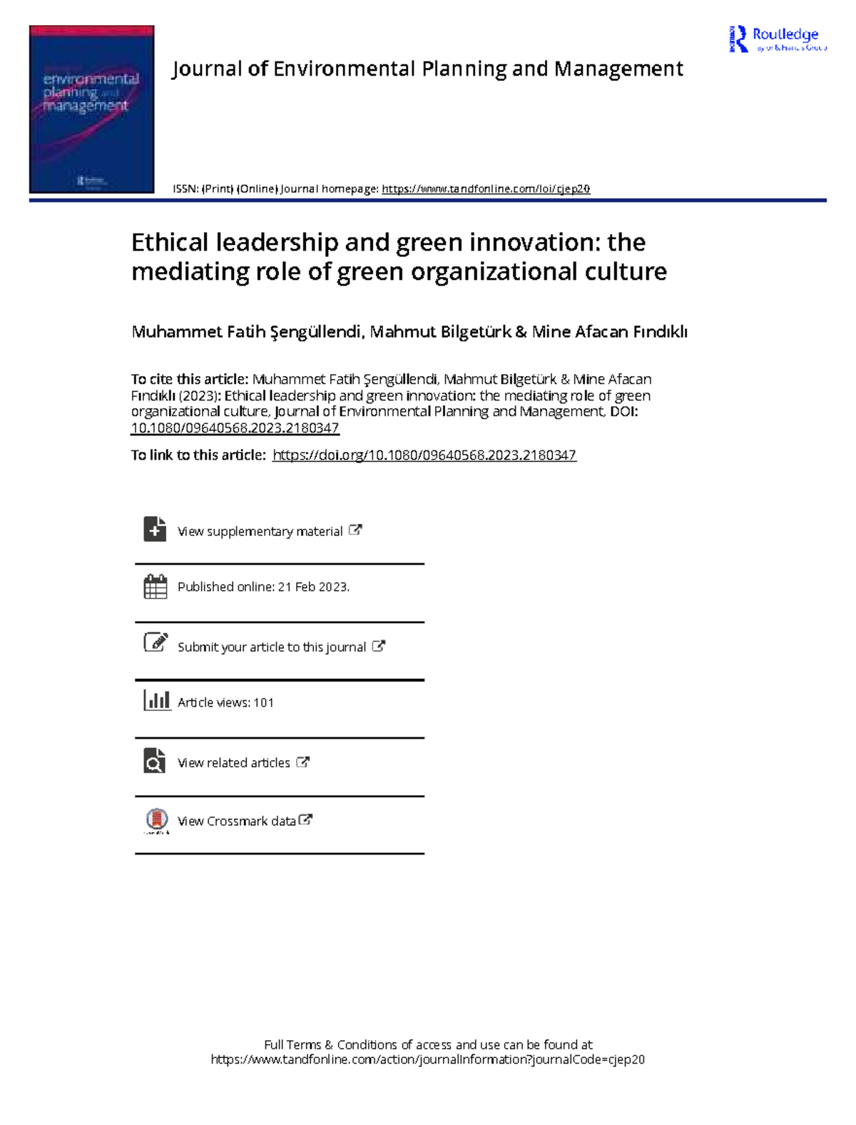 Ethical Leadership and Green Innovation in SMEs: Mediating Role of GOC ...