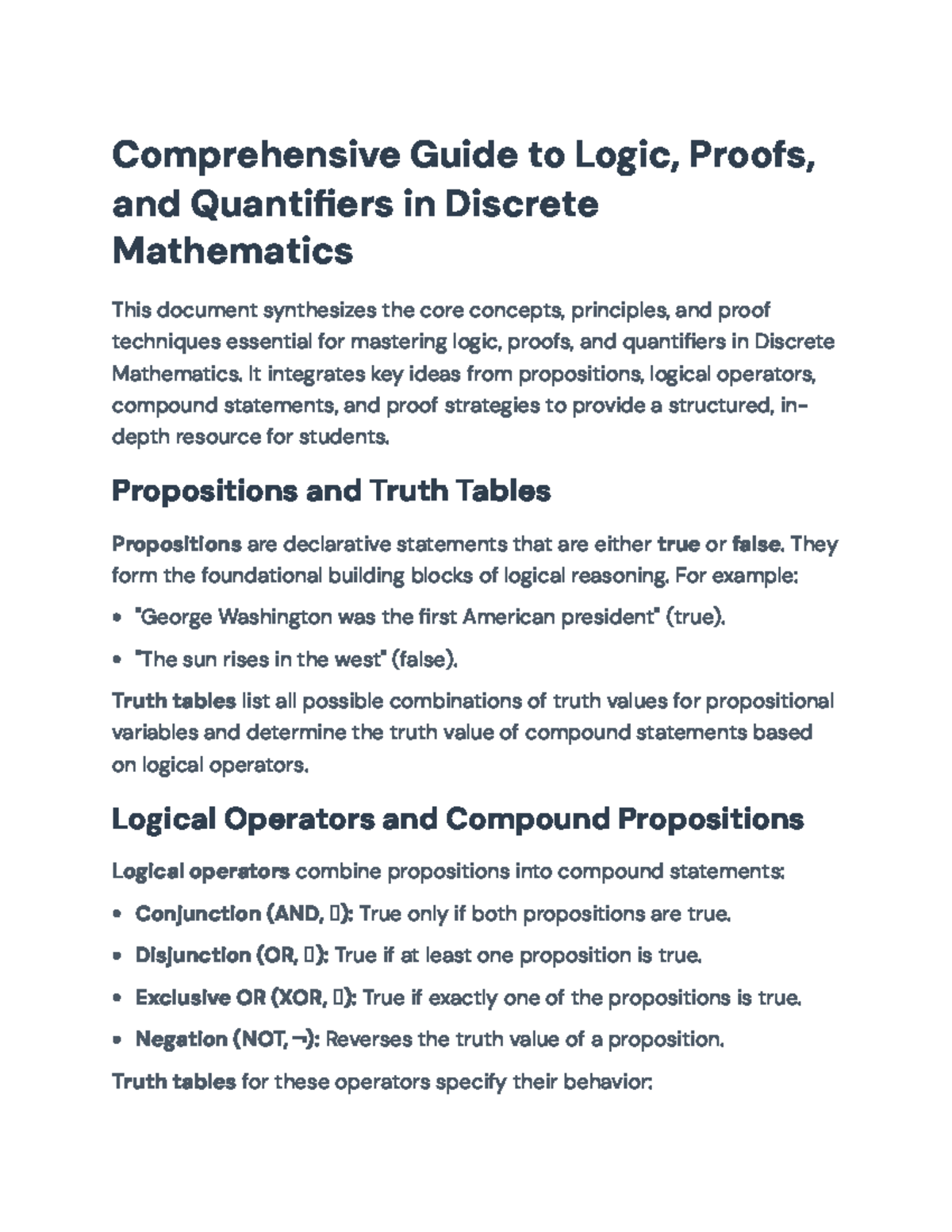 Comprehensive Guide to Logic, Proofs & Quantifiers in Discrete Math ...