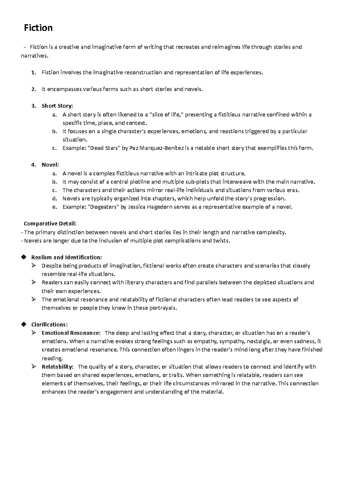 Fiction Report (ENG101): Understanding Narrative Structures and ...