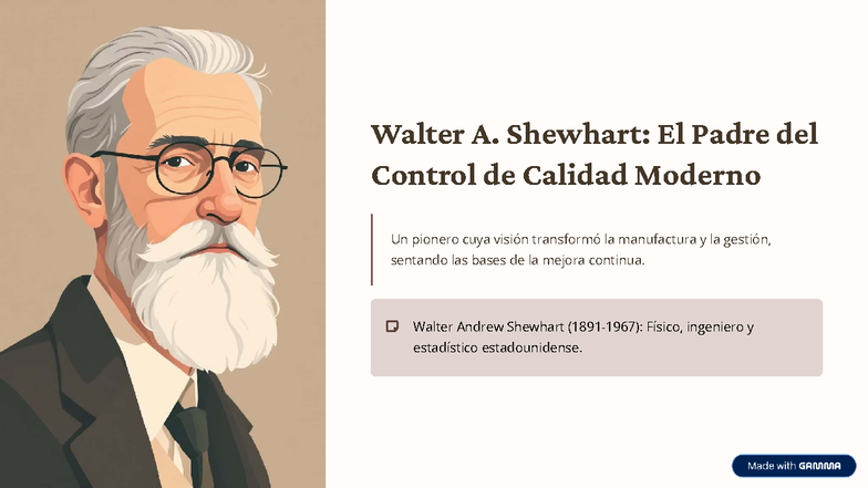 Walter A. Shewhart: Pionero del Control de Calidad Moderno - Studocu