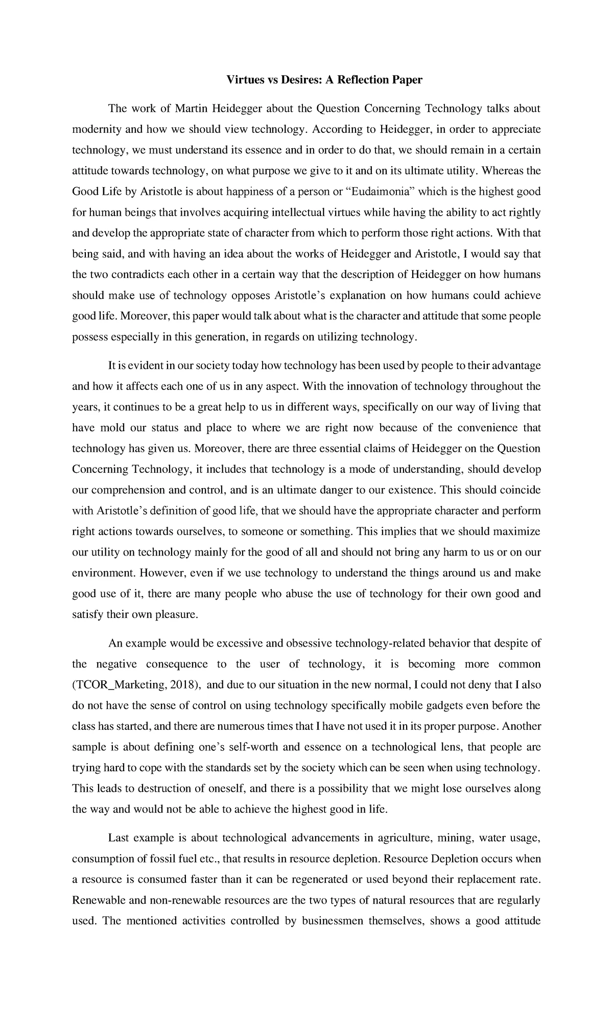 Science and Technology and Society (STS) Module 6: The Good Life ...